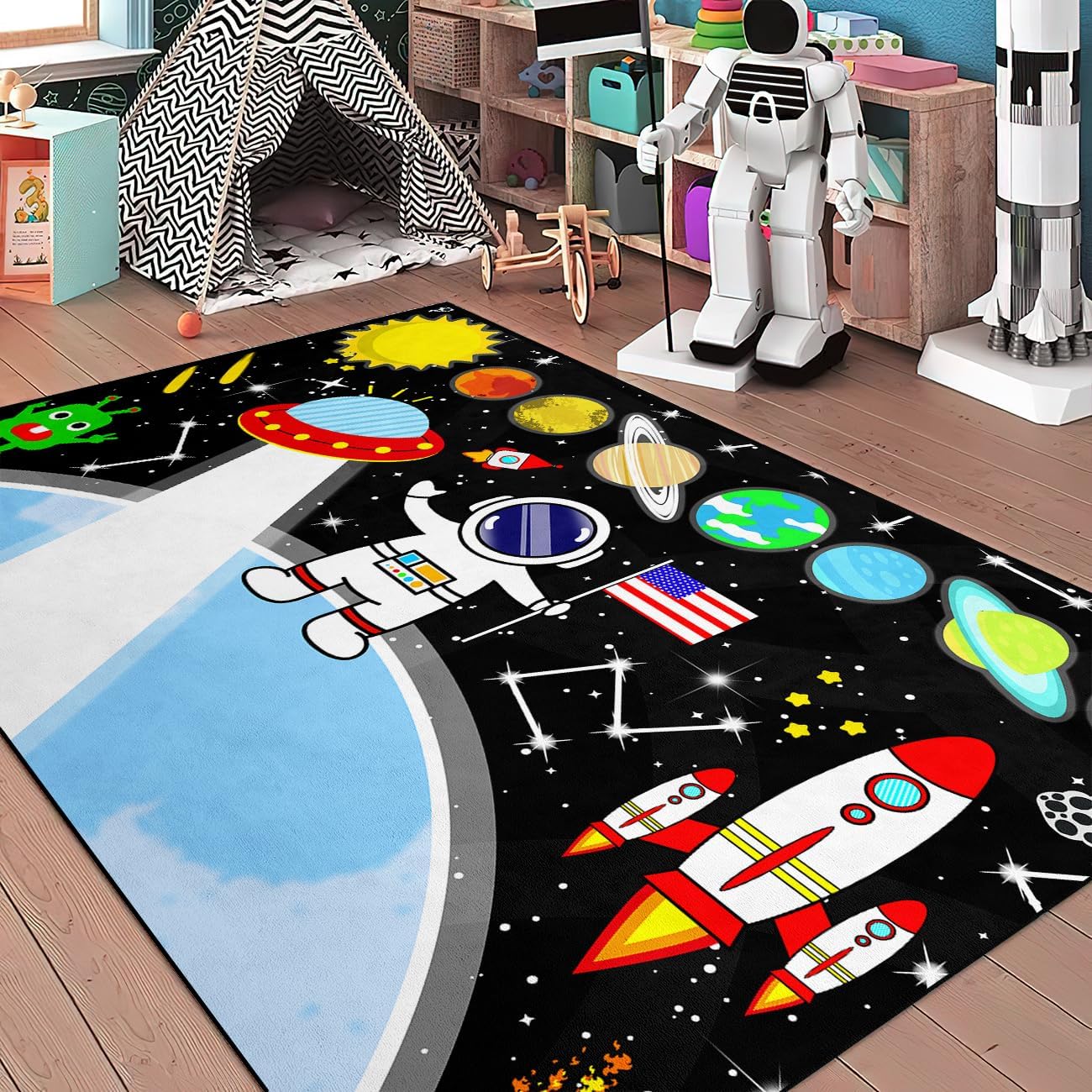 Amazon.com: Solar System Astronaut Rug - Galaxy Planet Area Rug for ...
