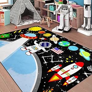 Amazon.com: Solar System Astronaut Rug - Galaxy Planet Area Rug for ...