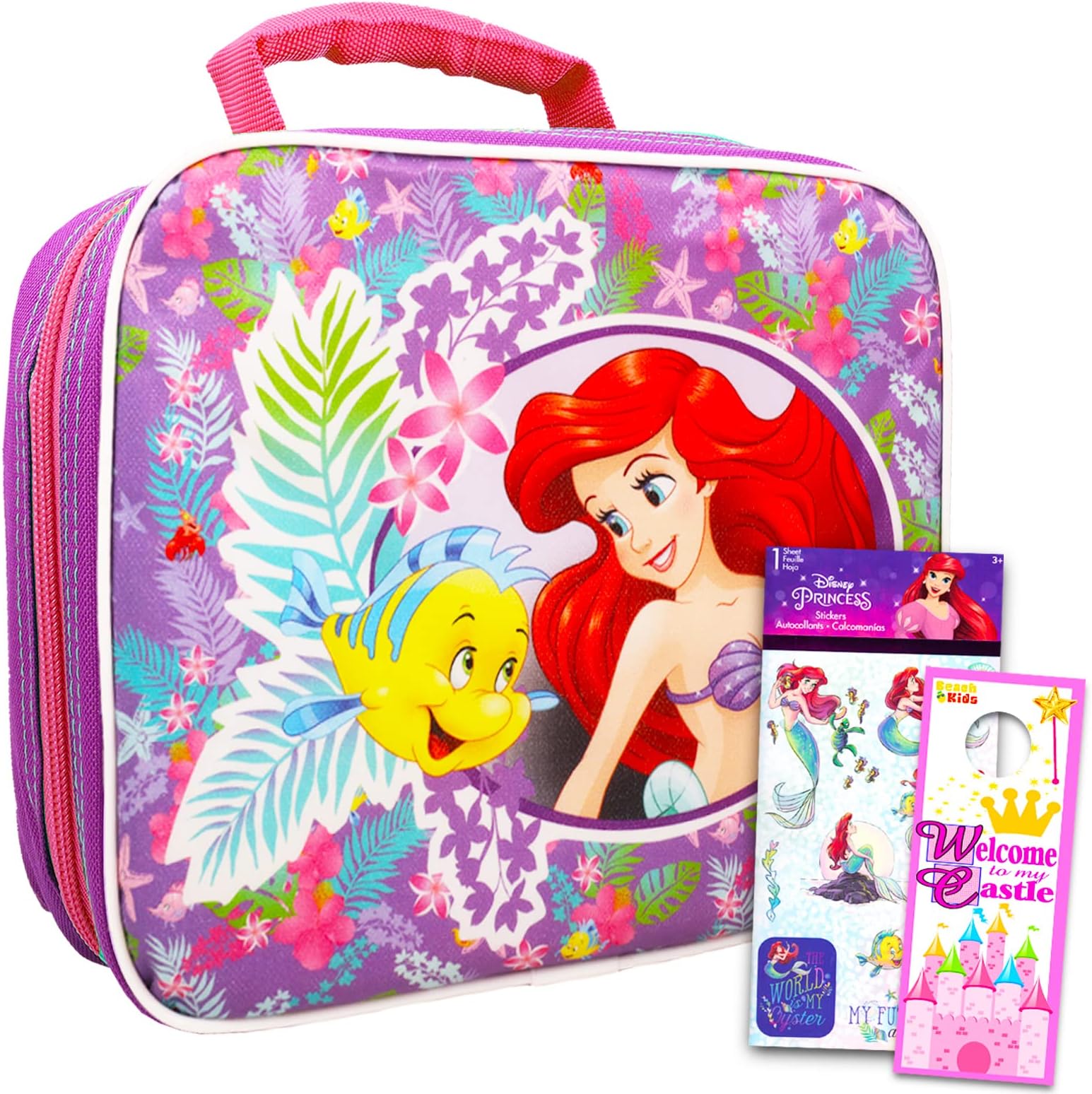 Amazon.com: Disney The Little Mermaid Lunch Box for Girls - Bundle with ...