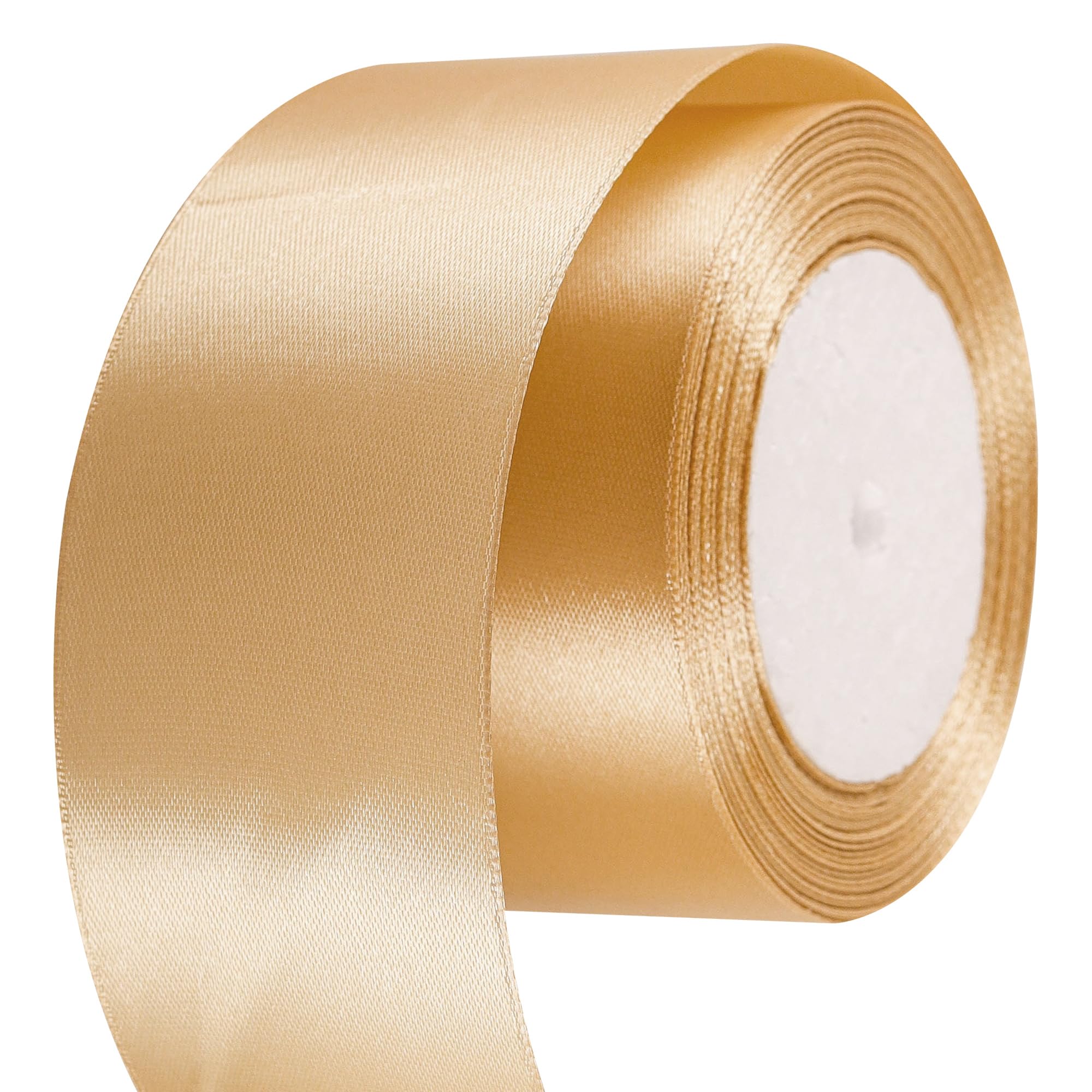 50mm Wide Champagne Gold Ribbon Thick Gold Christmas Ribbon for Gift ...