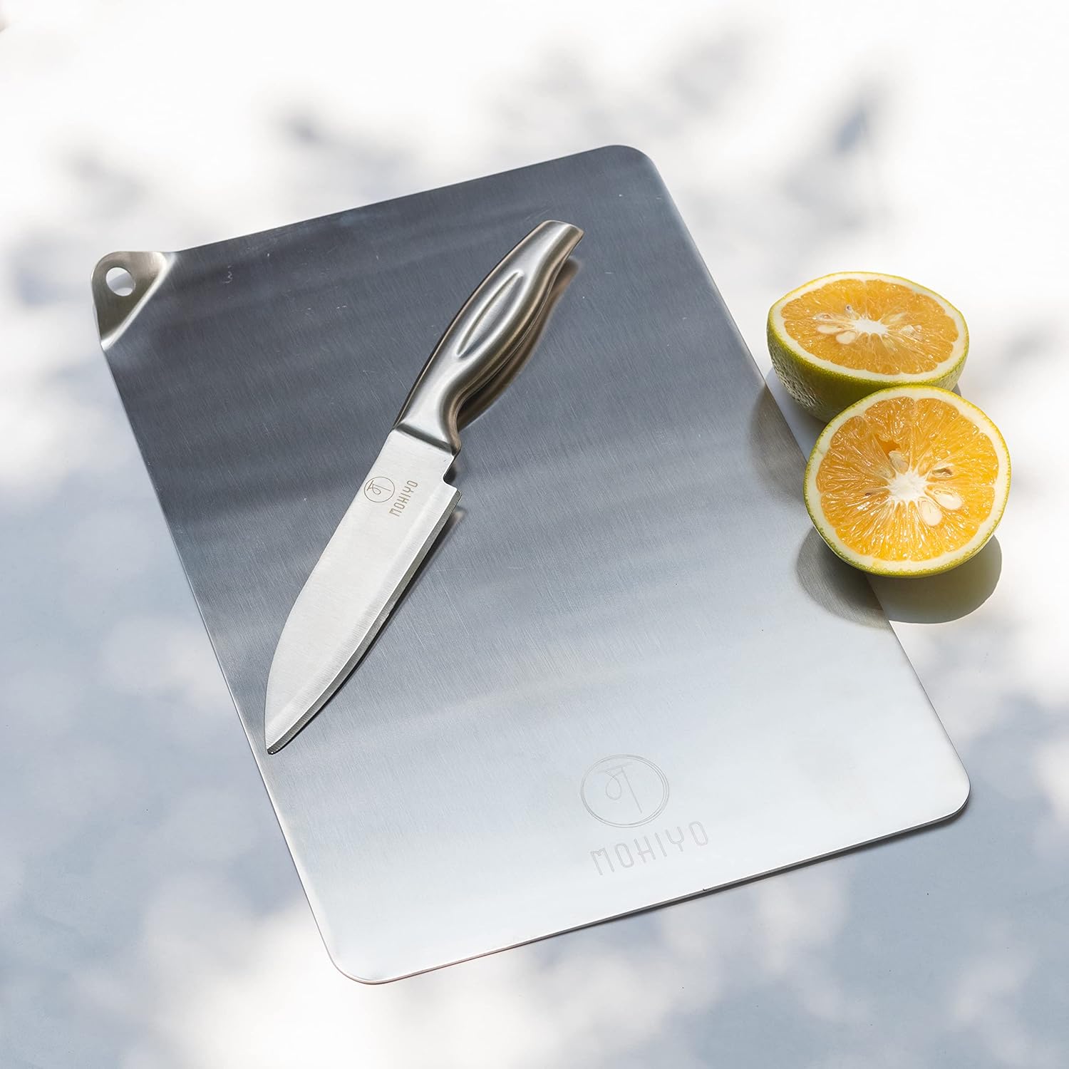 Buy Mohiyo Chopping Board Stainless Steel with Knife | Steel Board for ...