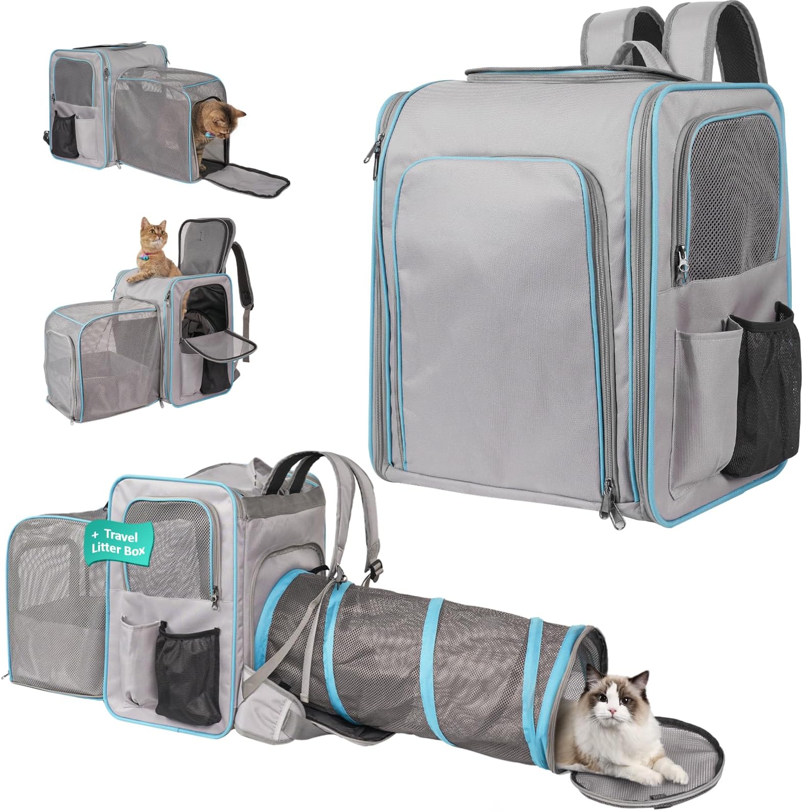 Amazon.com : INRLKIT Dog Cat Backpack Carrier - Expandable Cat Backpack ...