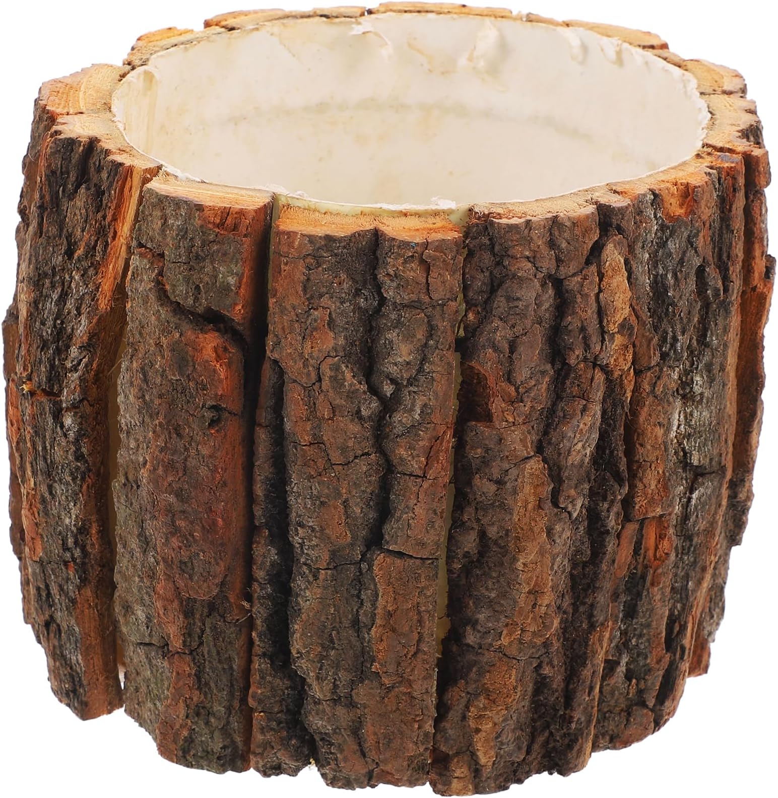 Amazon.com : generic 2Pcs Wooden Flower Pot Natural Wood Bark Flower ...