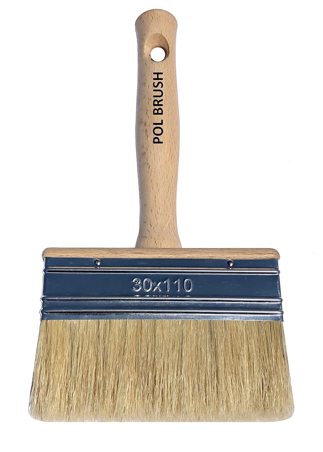 4 inch European Professional Block Paint Brush - Natural Bristle/Wood ...