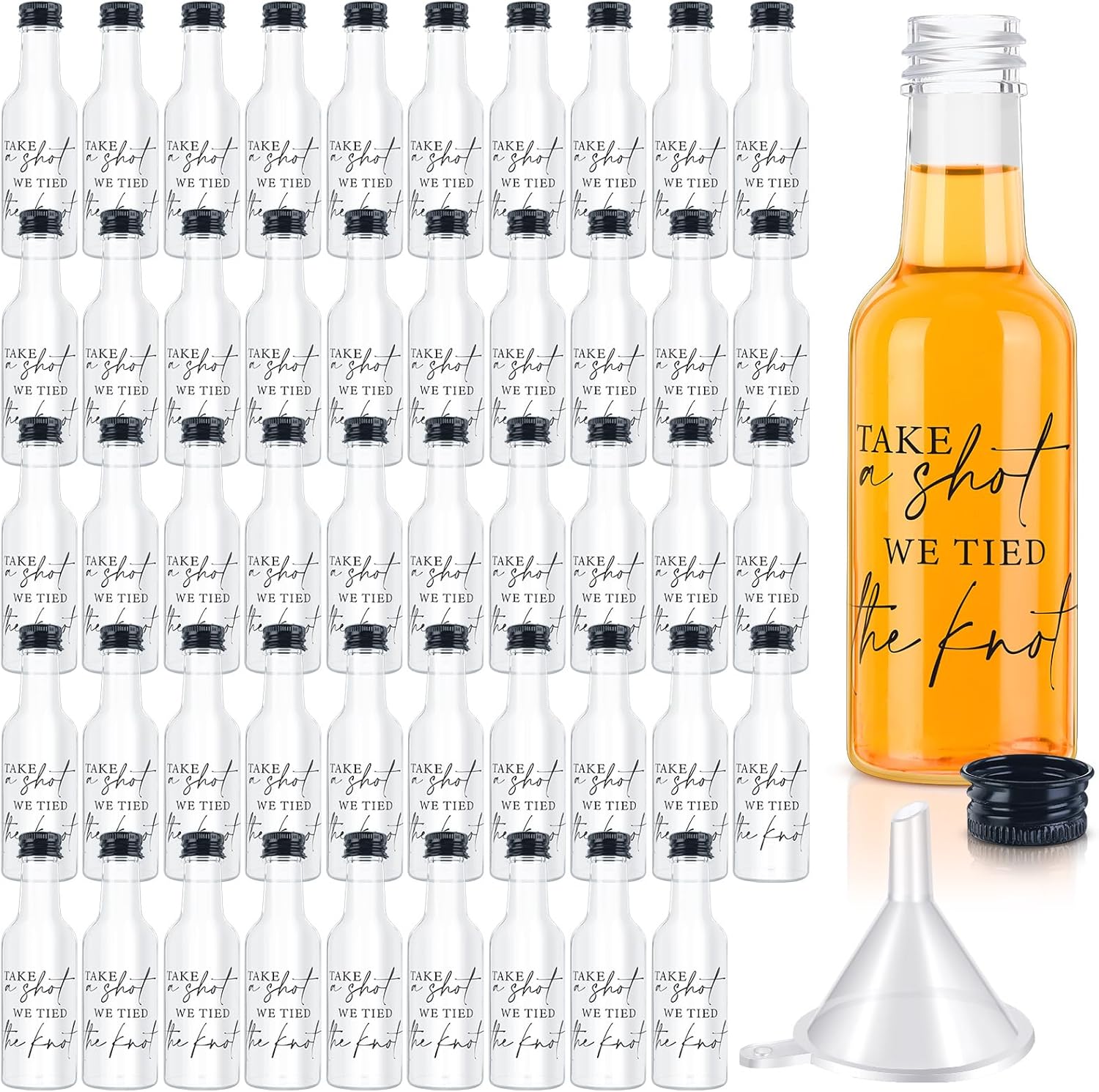 Amazon.com | Bokon 50 Pcs Mini Wedding Liquor Bottles Take a Shot We ...