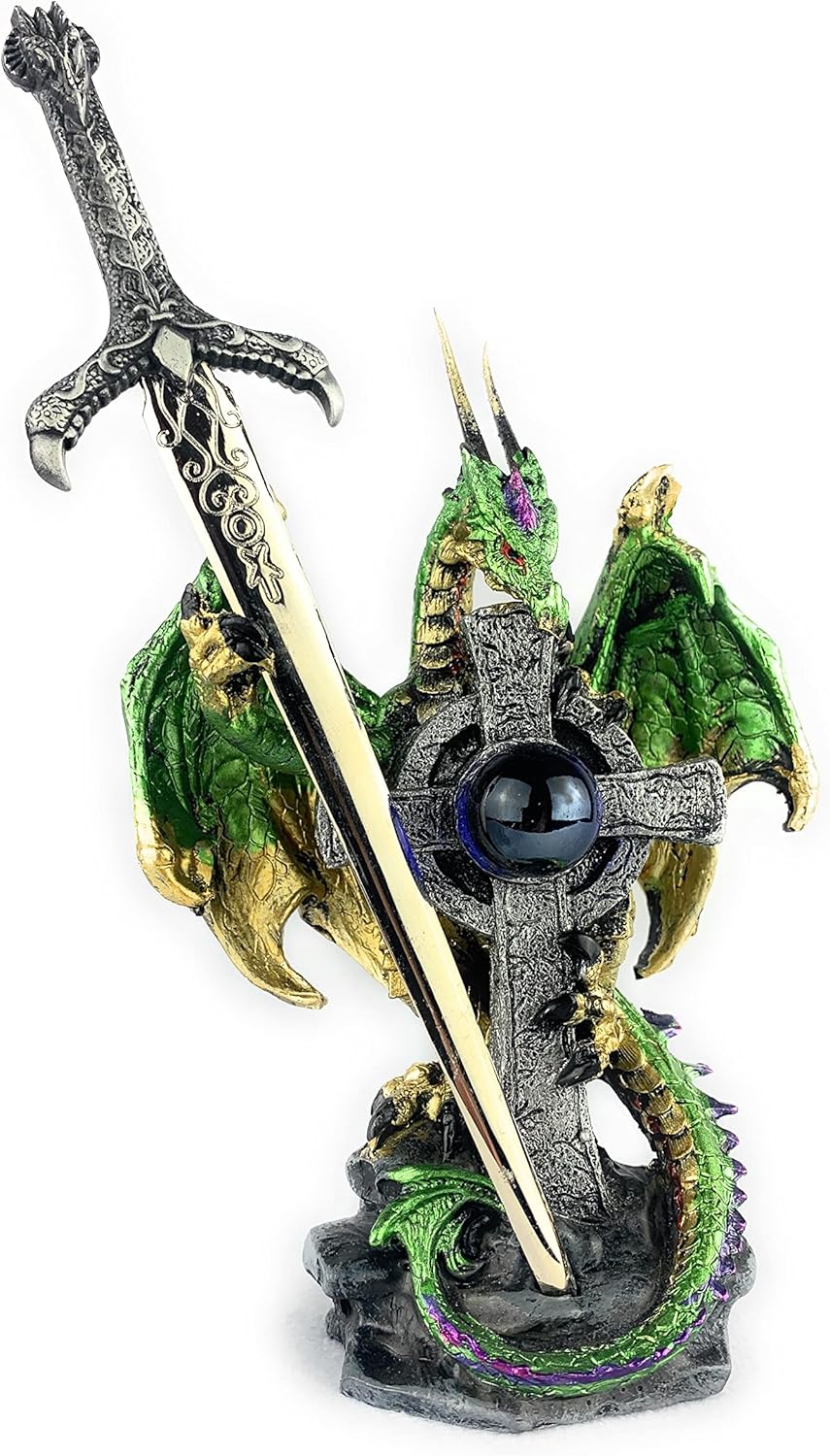 Amazon.com: Ain’t It Nice Dragon Statue with Medieval Dragon Sword and ...