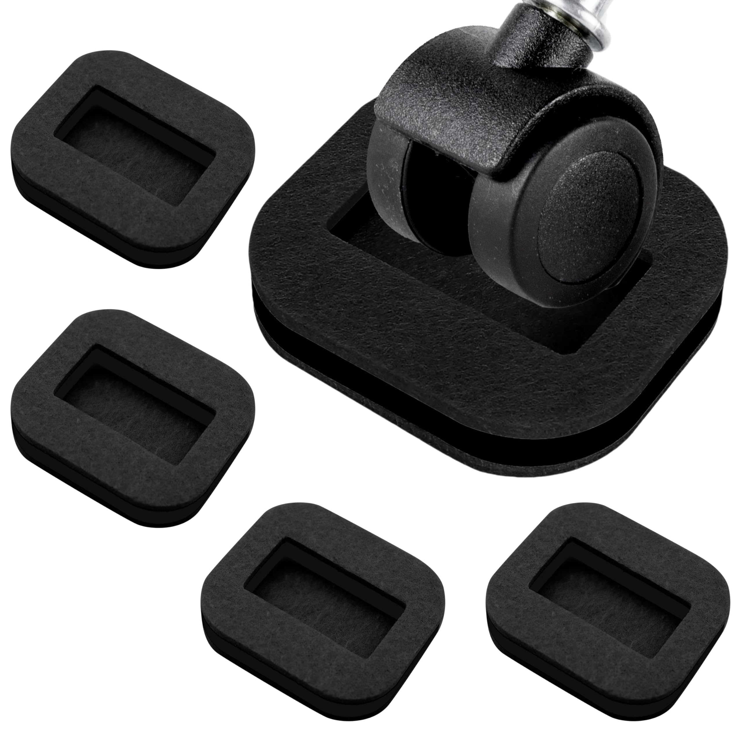 INKNOTE 5 Pack Felt Chair Leg Floor Protectors Office Caster Pad for ...