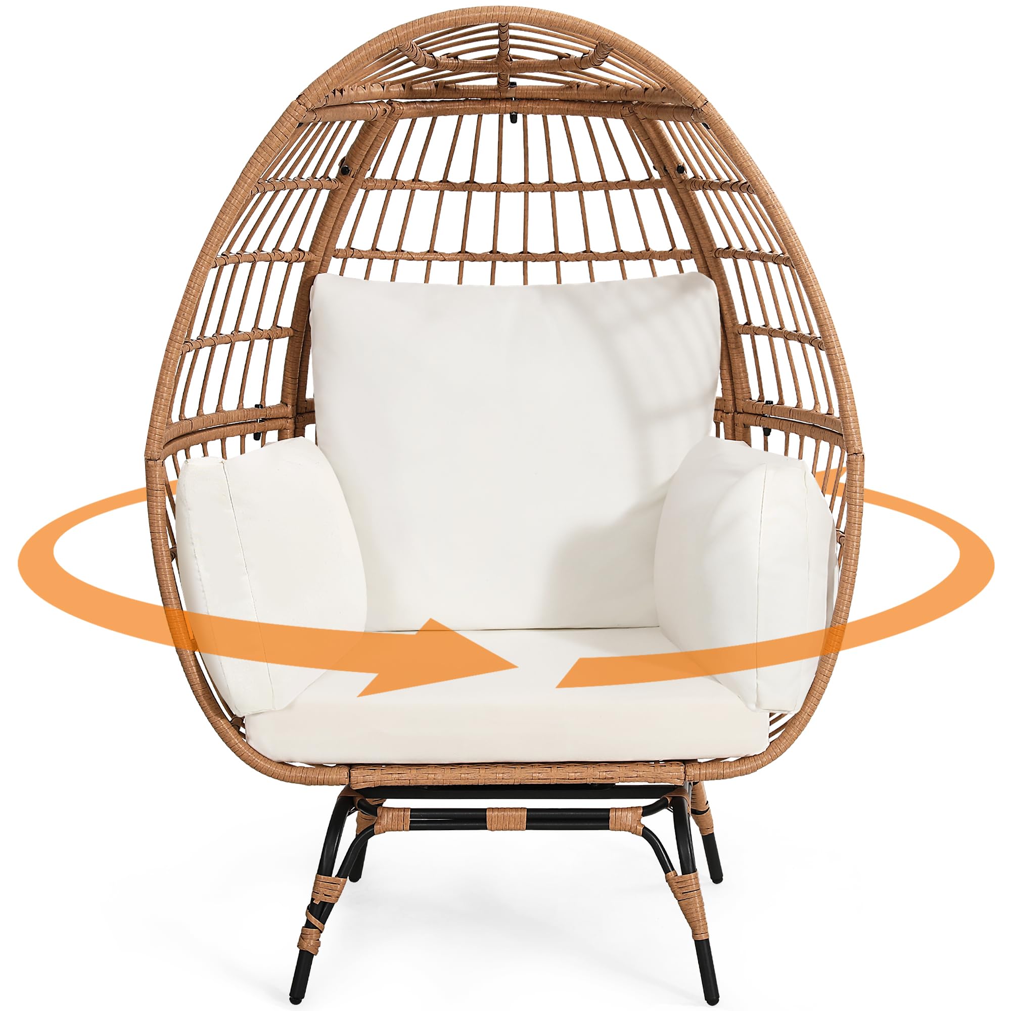 Snapklik.com : Murago Oversized 360 Swivel Rattan Egg Chair For Adult ...