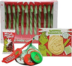 Merry Grinchmas Grinch Gifts Bundle - Gingerbread Decorating Kit, Candy ...