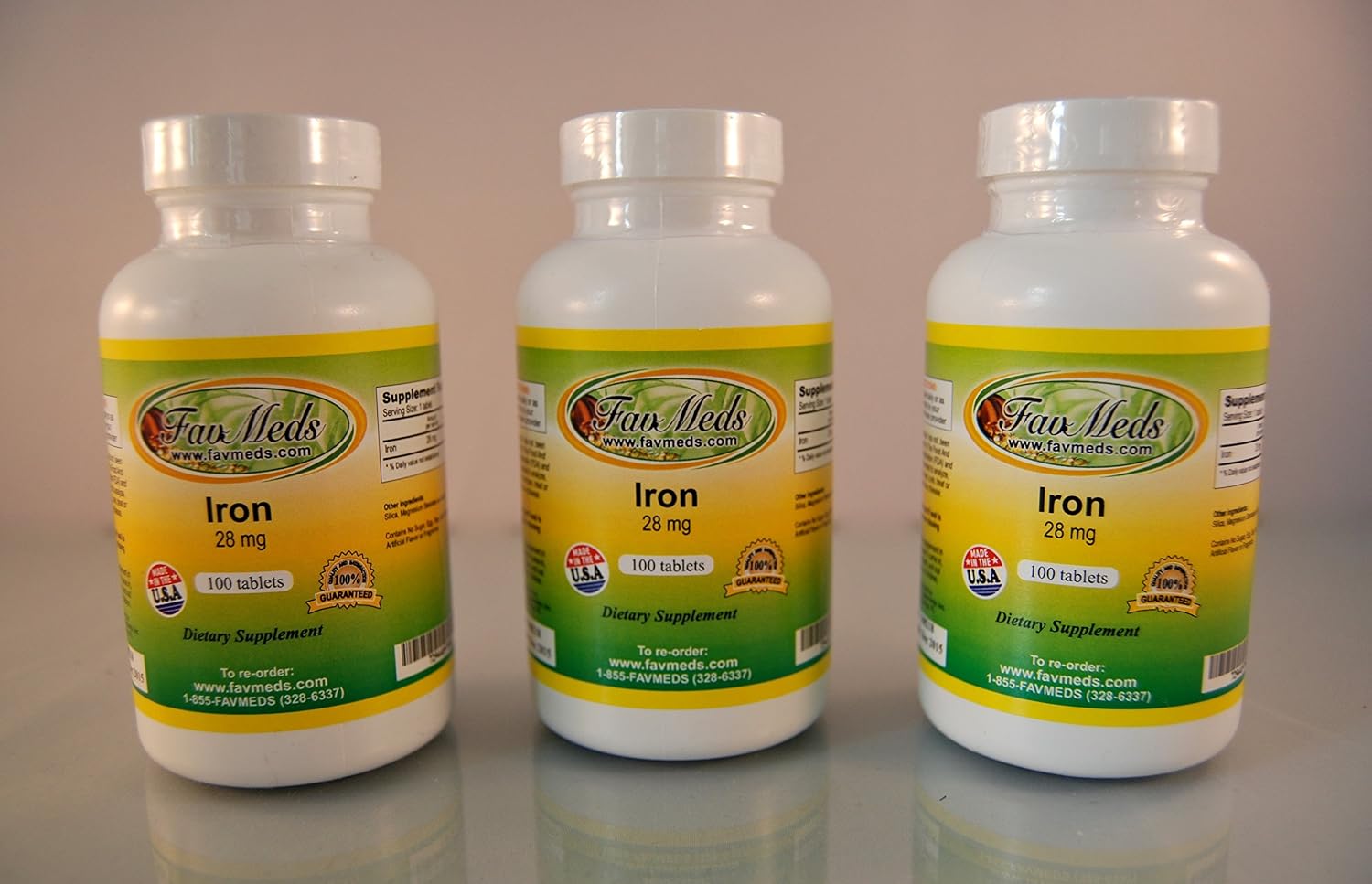 Amazon.com: Iron 28mg, Made in USA - 300 (3x100) Tablets : Health ...