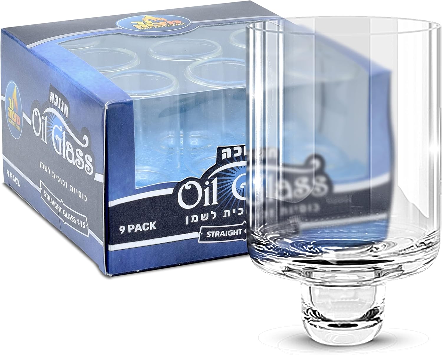 Amazon.com: Ner Mitzvah Chanukah Menorah Oil Glass Cups - Glass Oil ...