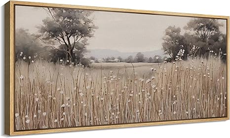 Amazon.com: SIGNFORD Extra Large Framed Canvas Print Wall Art Autumn Field Pastoral Landscape ...