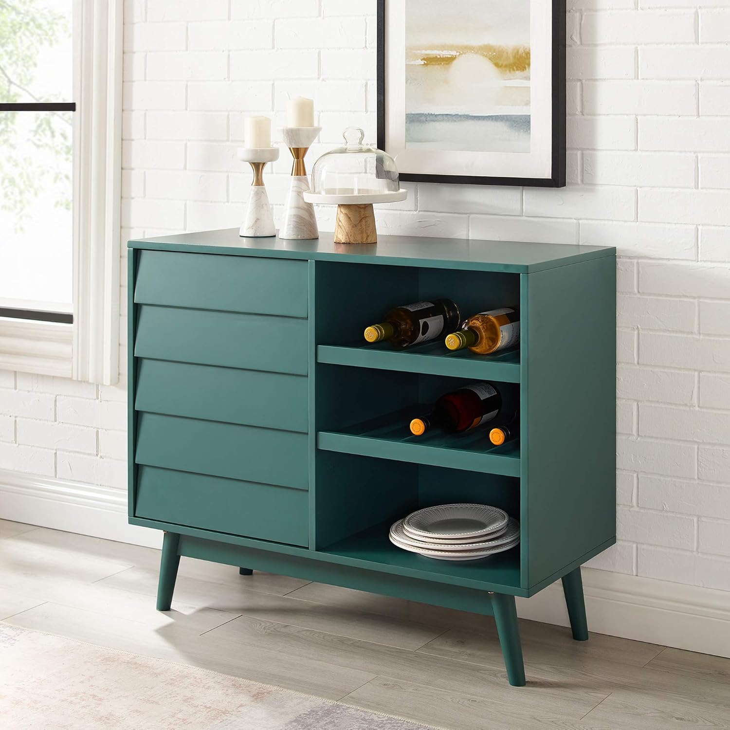 Amazon.com - Walker Edison Mid-Century Modern Wood Kitchen Buffet ...