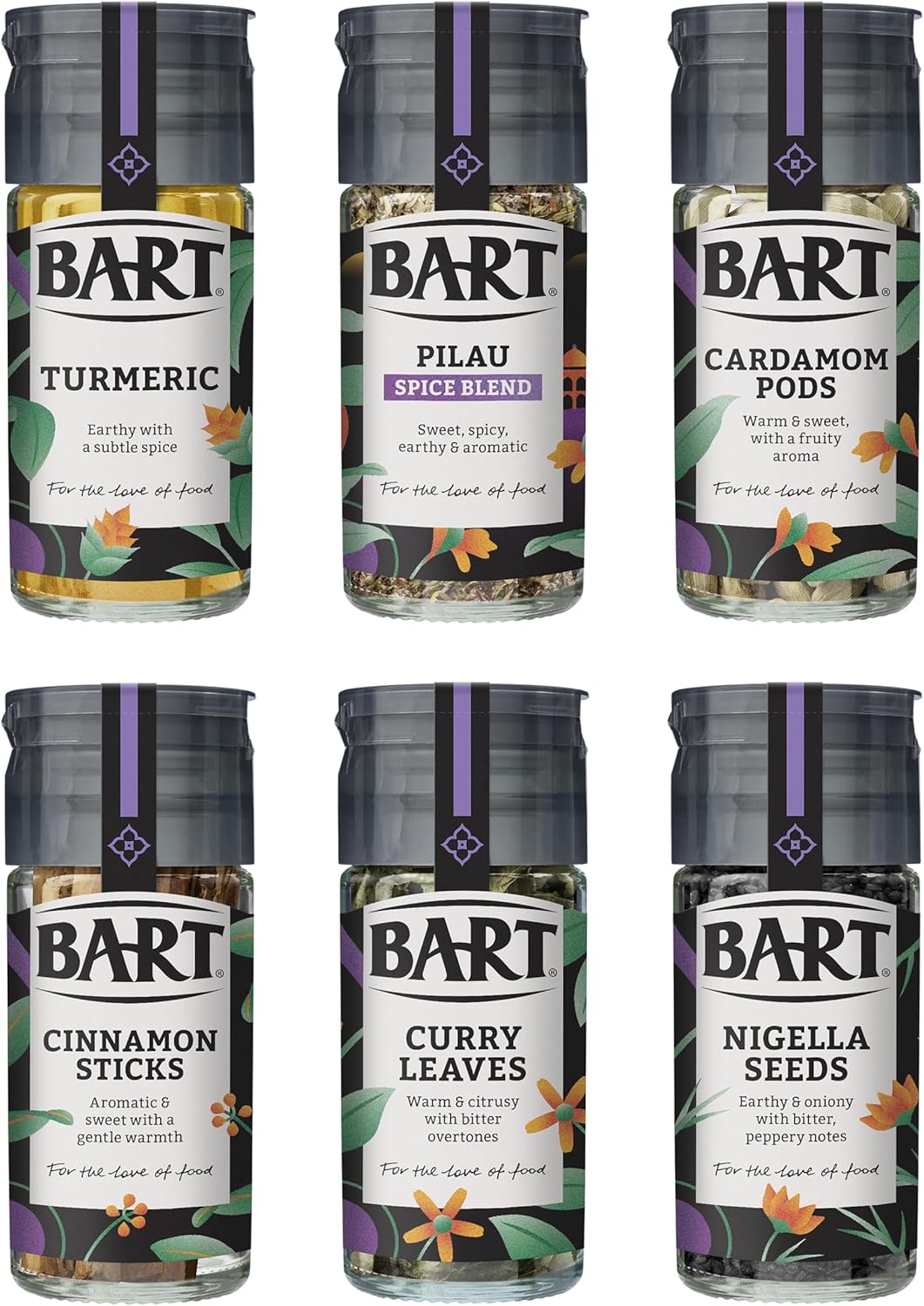 BART Indian Spice Collection - Turmeric, Cinnamon Sticks, Cardamom pods ...