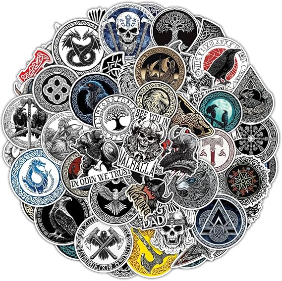 Amazon.com: 100 Pcs Viking Stickers - Norse Decals, Mythology Sticker ...