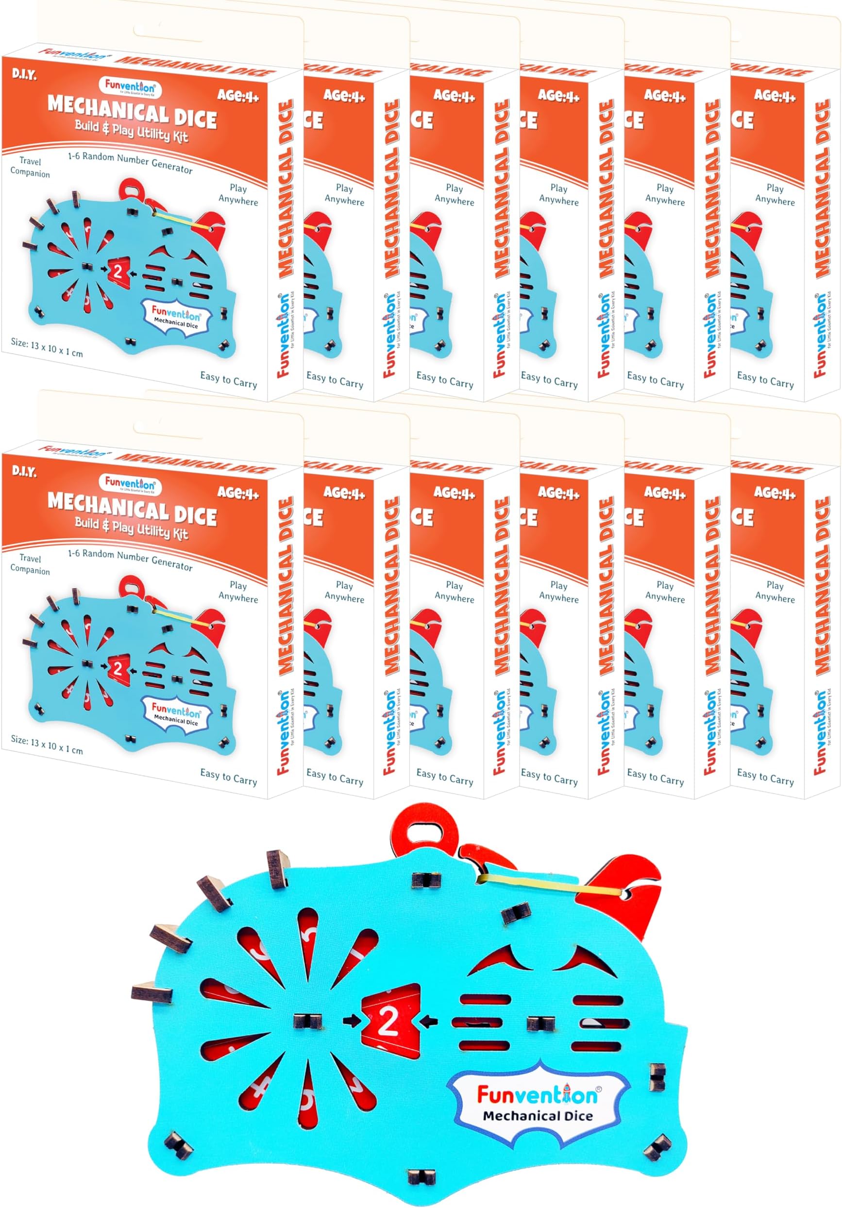 Buy Funvention (Pack of 12) DIY Mechanical Dice (1 to 6) Random number ...