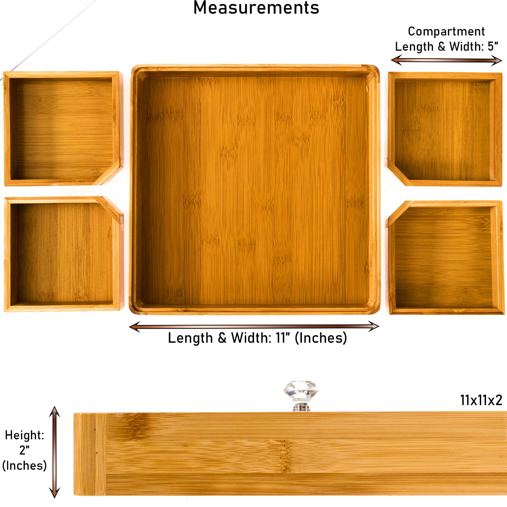 Serving Platter - Bamboo Divided Serving Tray with Lid & Removable ...