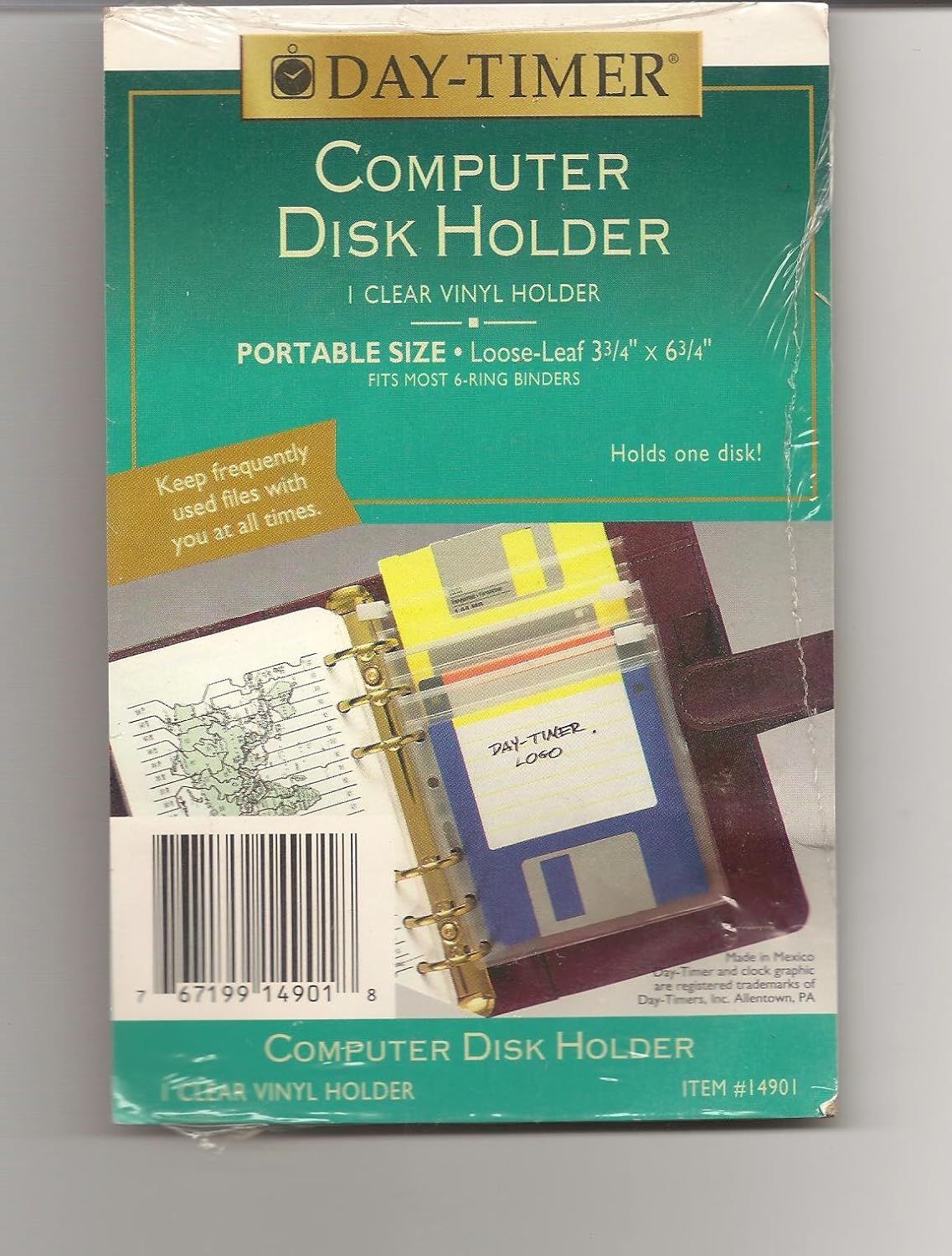 Amazon.com : DAY TIMER COMPUTER DISK HOLDER 1 CLEAR VINYL HOLDER FITS ...