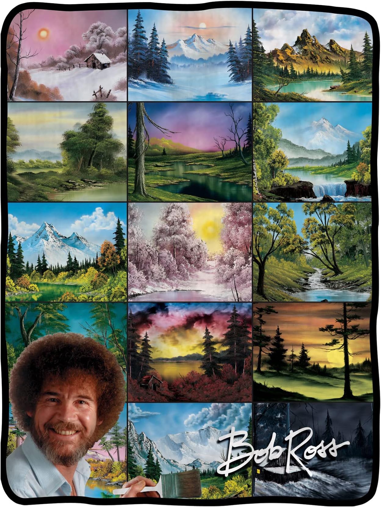 Amazon.com: Calhoun Officially Licensed Bob Ross No Mistakes Just Happy ...