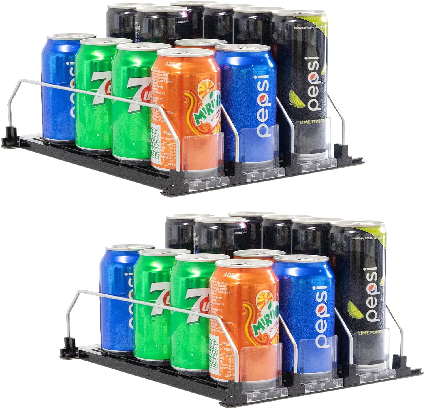 Amazon.com: 2PACK Drink Organizer for Fridge, 6 Rows Large Capacity ...