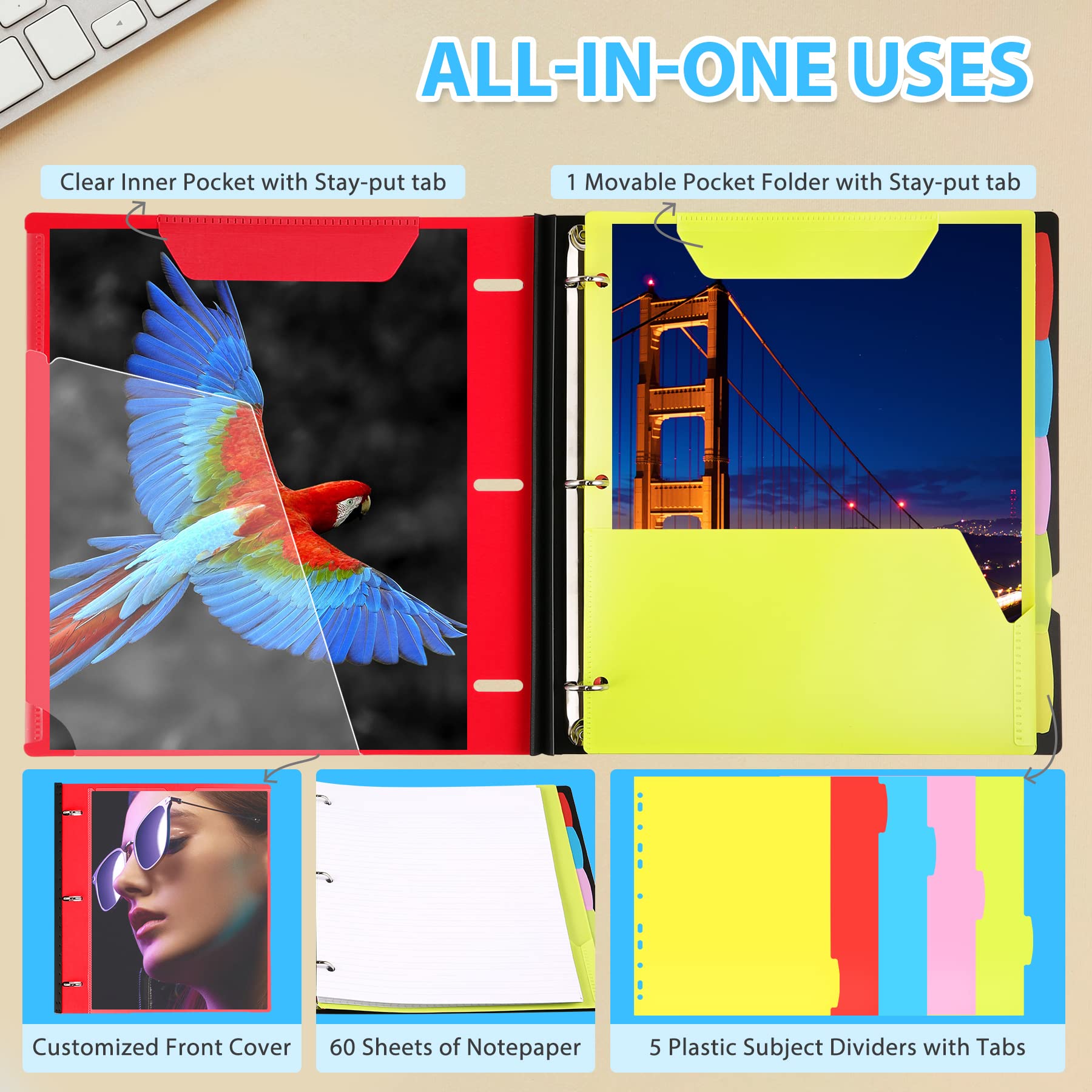 Snapklik.com : WOT I All-in-one Telescoping Binder Notebook, Refillable ...