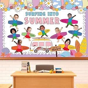 Amazon.com: FYSUIMU 88 Pcs Summer Surfboard Bulletin Board Decoration ...