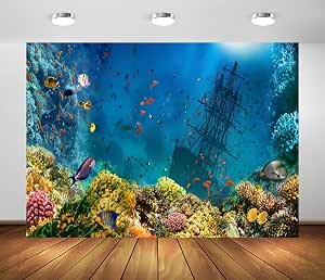 Amazon.com : BELECO 7x5ft Fabric Underwater World Backdrop Sunken ...