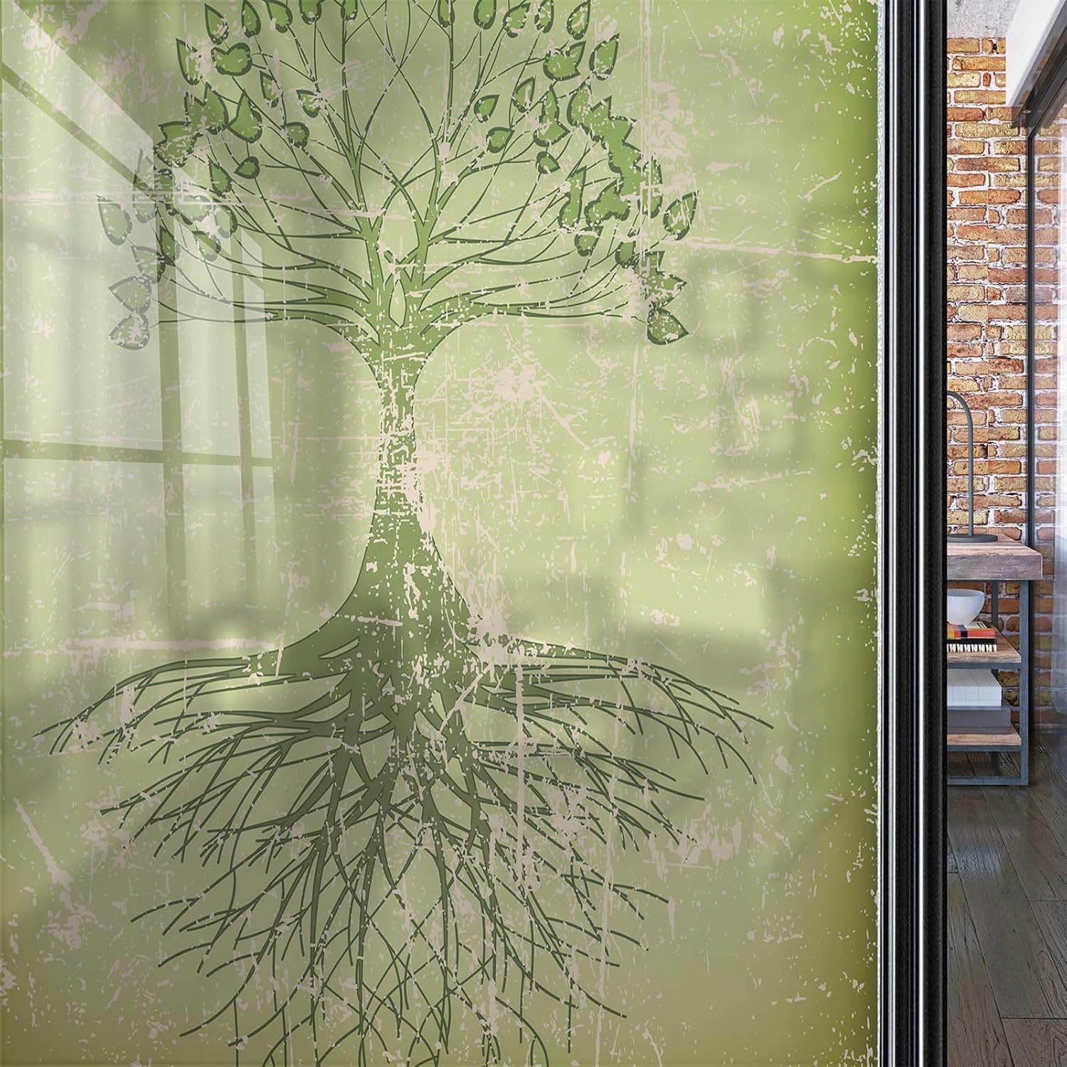 Amazon.com: Privacy Window Film Stained Glass Tree of Life Stained ...