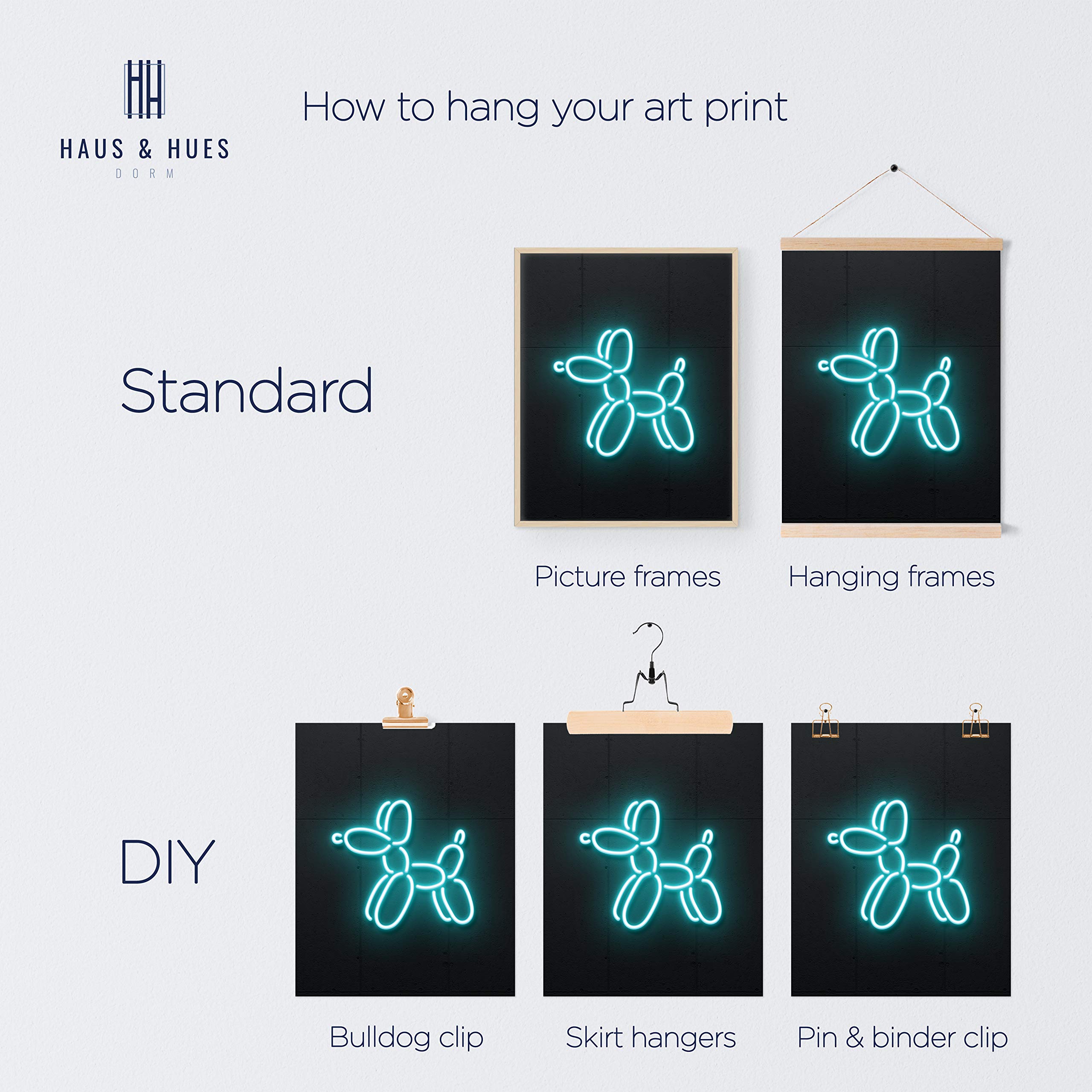 Buy Neon Poster Neon Balloon Dog Decor - By Haus and Hues | Wall ...