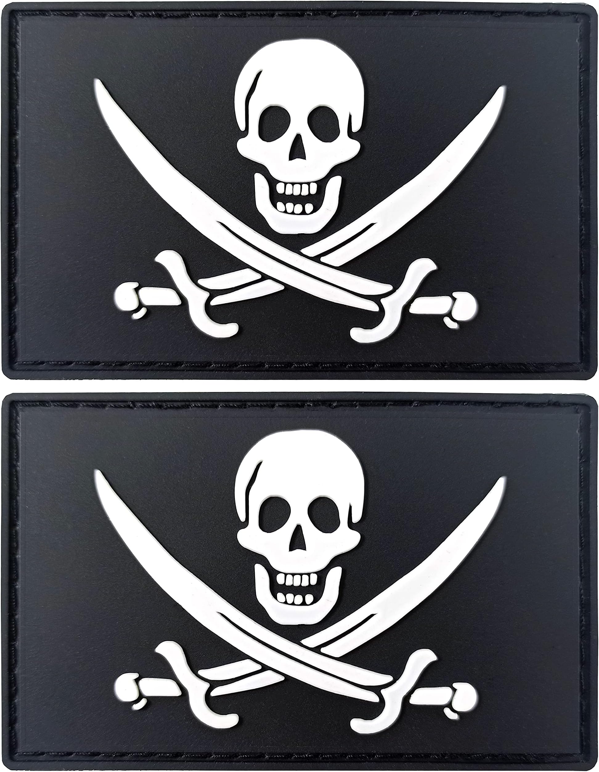 Amazon.com: JBCD Pirate Edward Teach Flag Patch Blackbeard Pirate ...