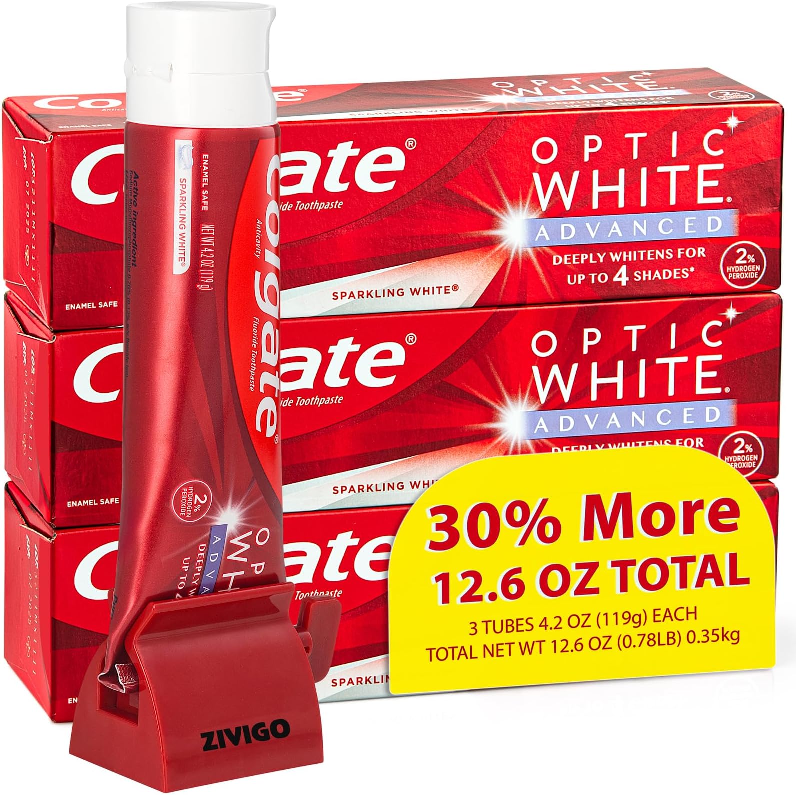 Amazon.com : Colgate Optic White Advanced Hydrogen Peroxide Toothpaste ...
