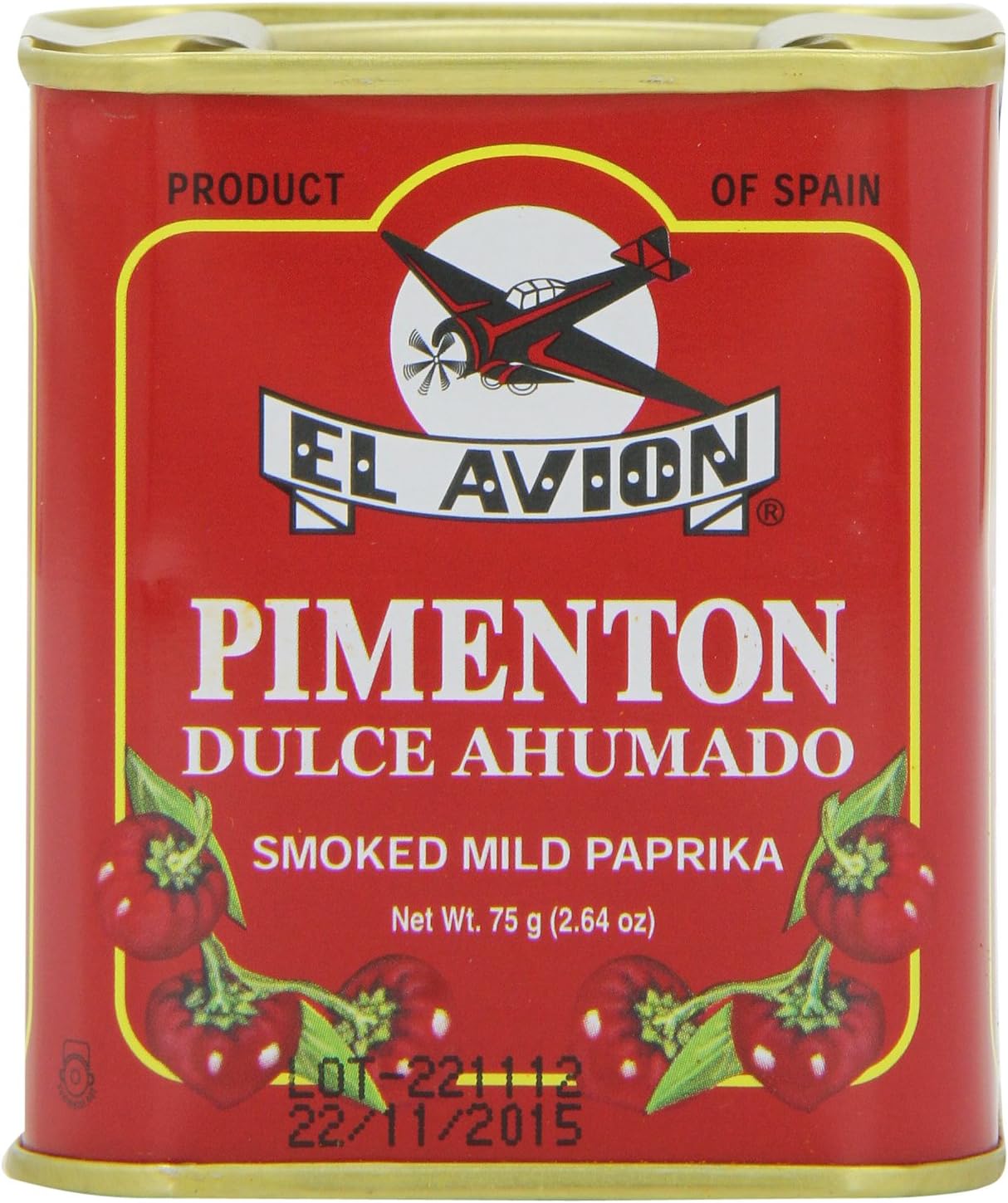El Avion Pimenton Dulce Ahumado - Pimentón suave ahumado 75 g (paquete ...