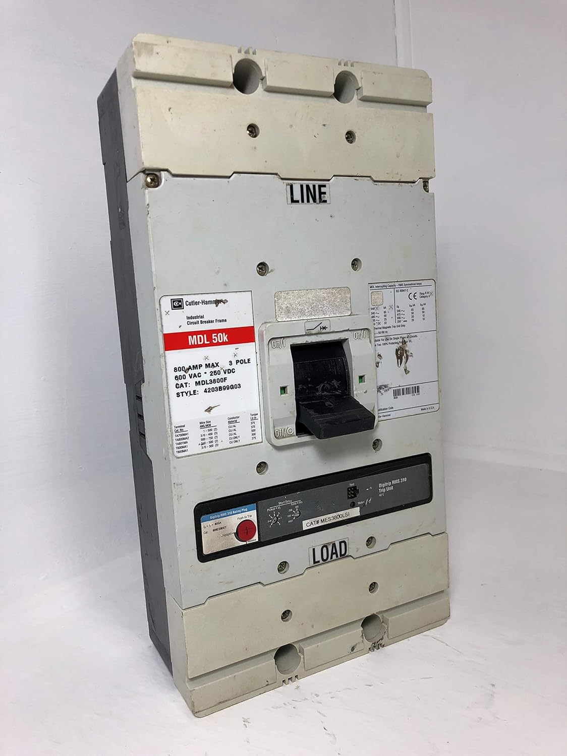 Cutler-Hammer MDL3800F - Disyuntor de circuito (800 A, MDL3800), color ...