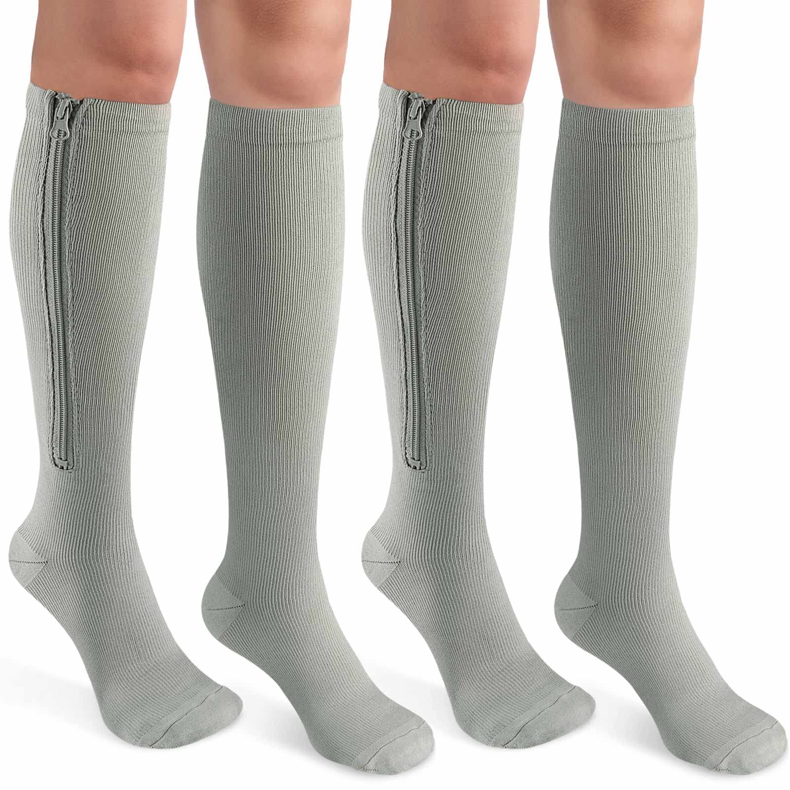 Amazon.com: CASMON 2 Pairs Zipper Compression Socks for Women & Men,15 ...