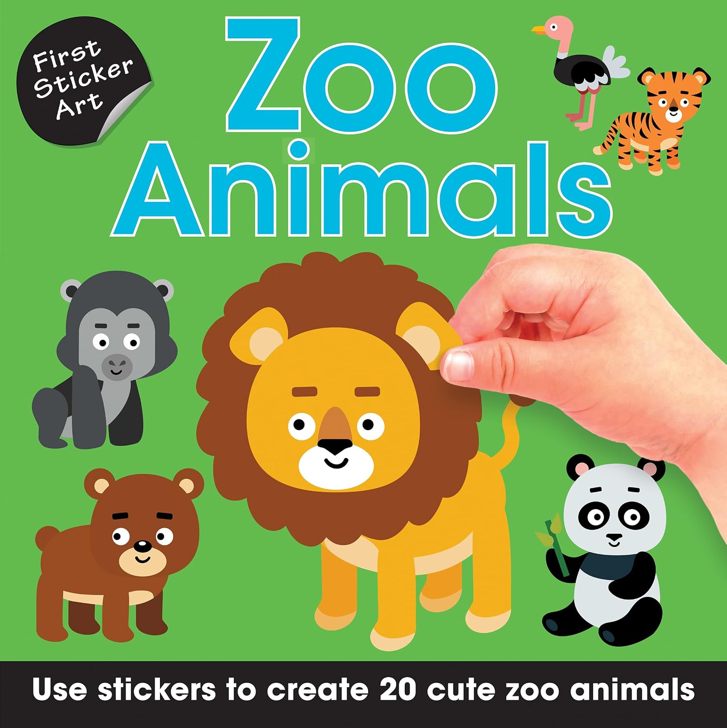 First Sticker Art: Zoo Animals: Color By Stickers for Kids, Make 20 ...