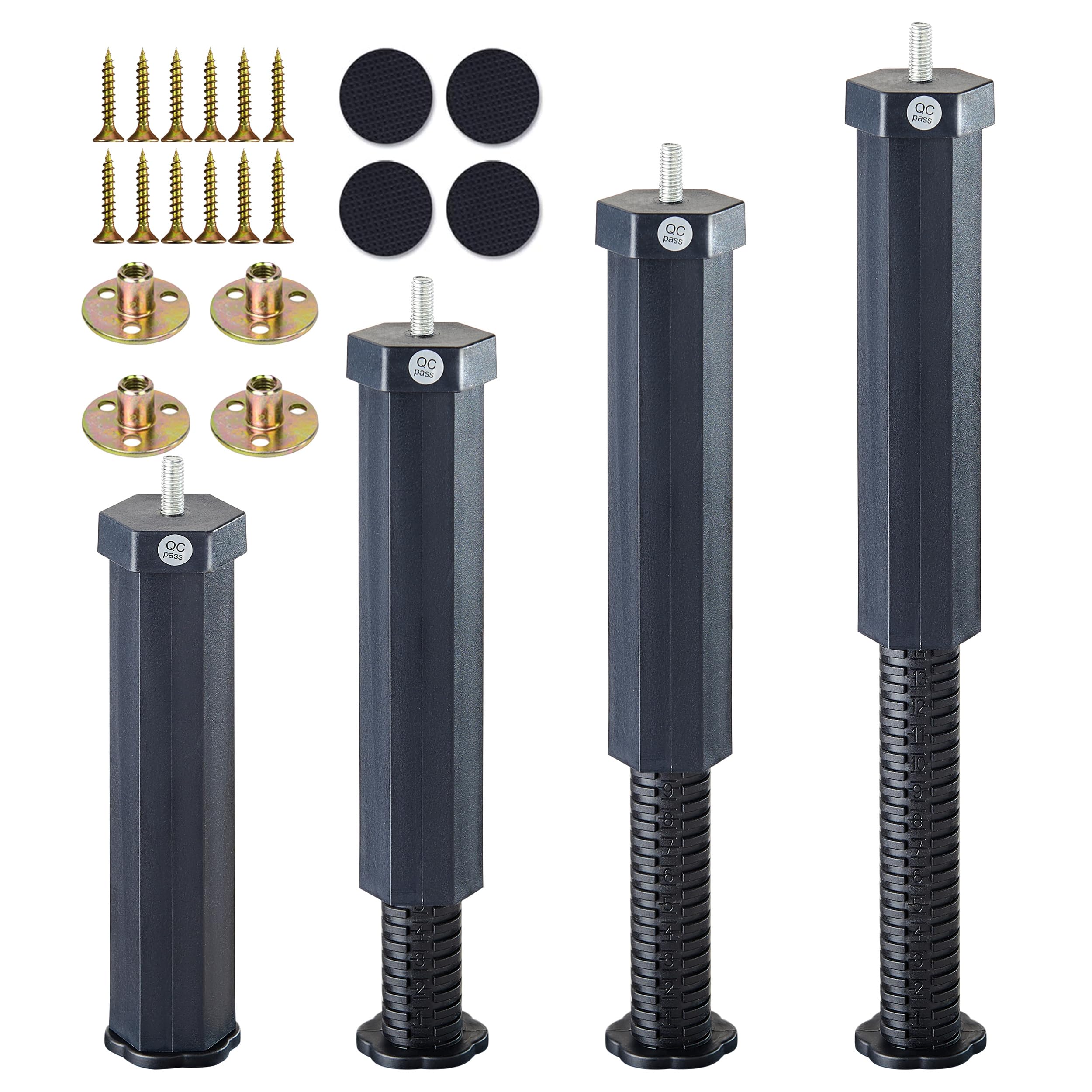 Amazon.com: LIMTIEN Adjustable Bed Frame Support Legs, Frame Center ...