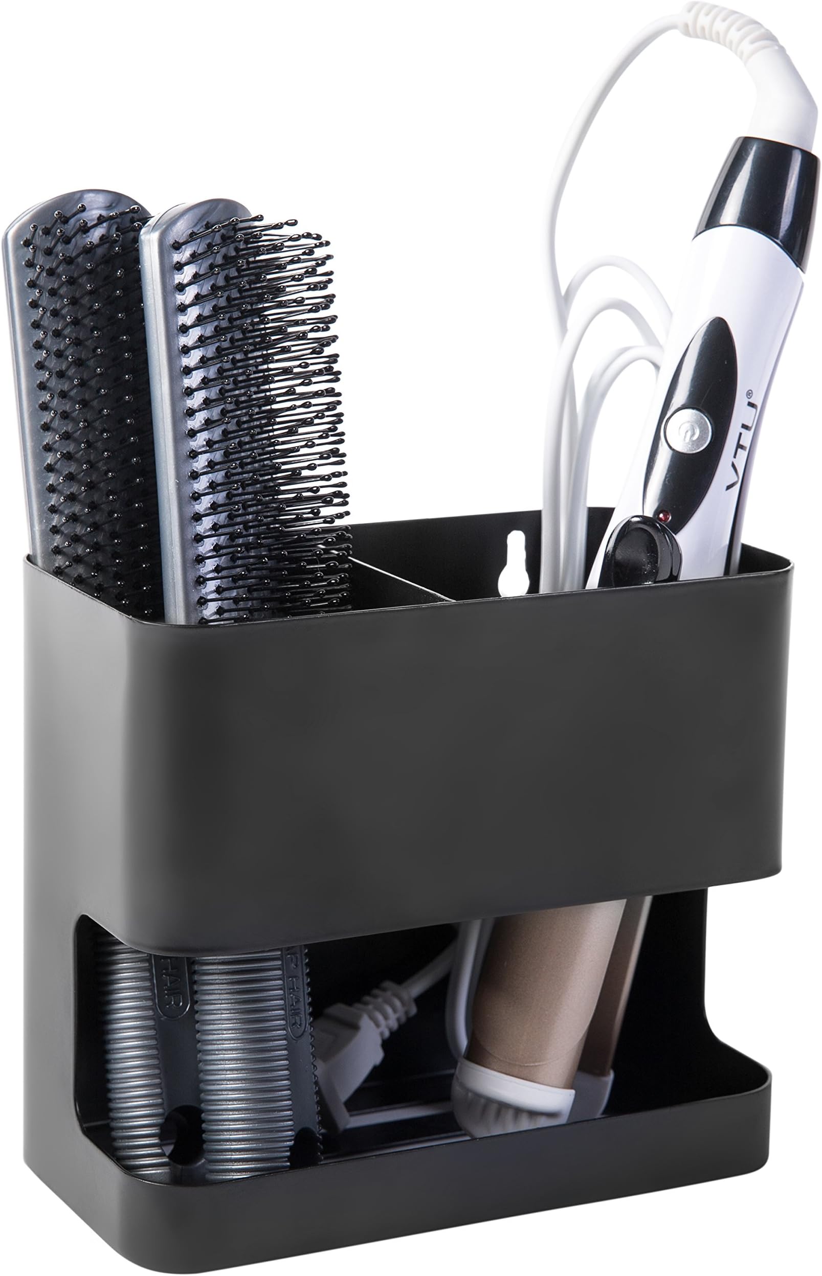 Amazon.com: mDesign Steel Bathroom Wall Mounted Hair Tool Storage ...