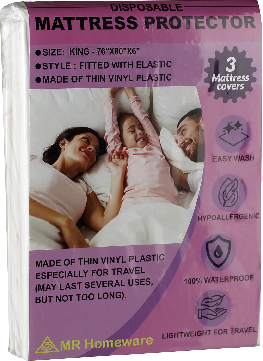Amazon.com: Plastic Sheets for Bed - Waterproof Vinyl Fitted Sheets ...