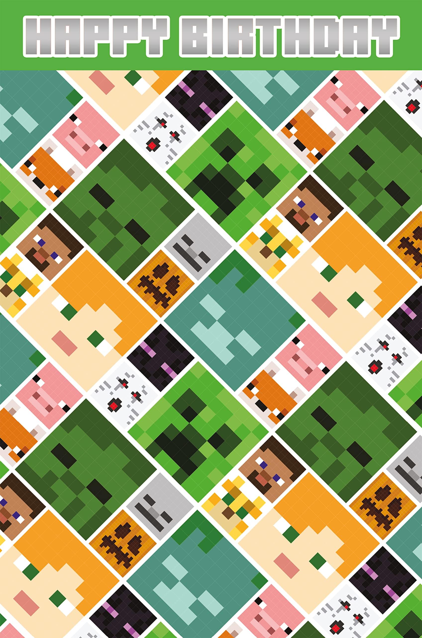 Minecraft Birthday Card, Birthday Card for Child, Child Happy Birthday ...