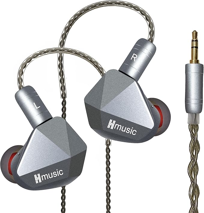 Amazon.com: Hmusic IEM Earphones, Dual Magnetic Dynamic Drivers HiFi ...