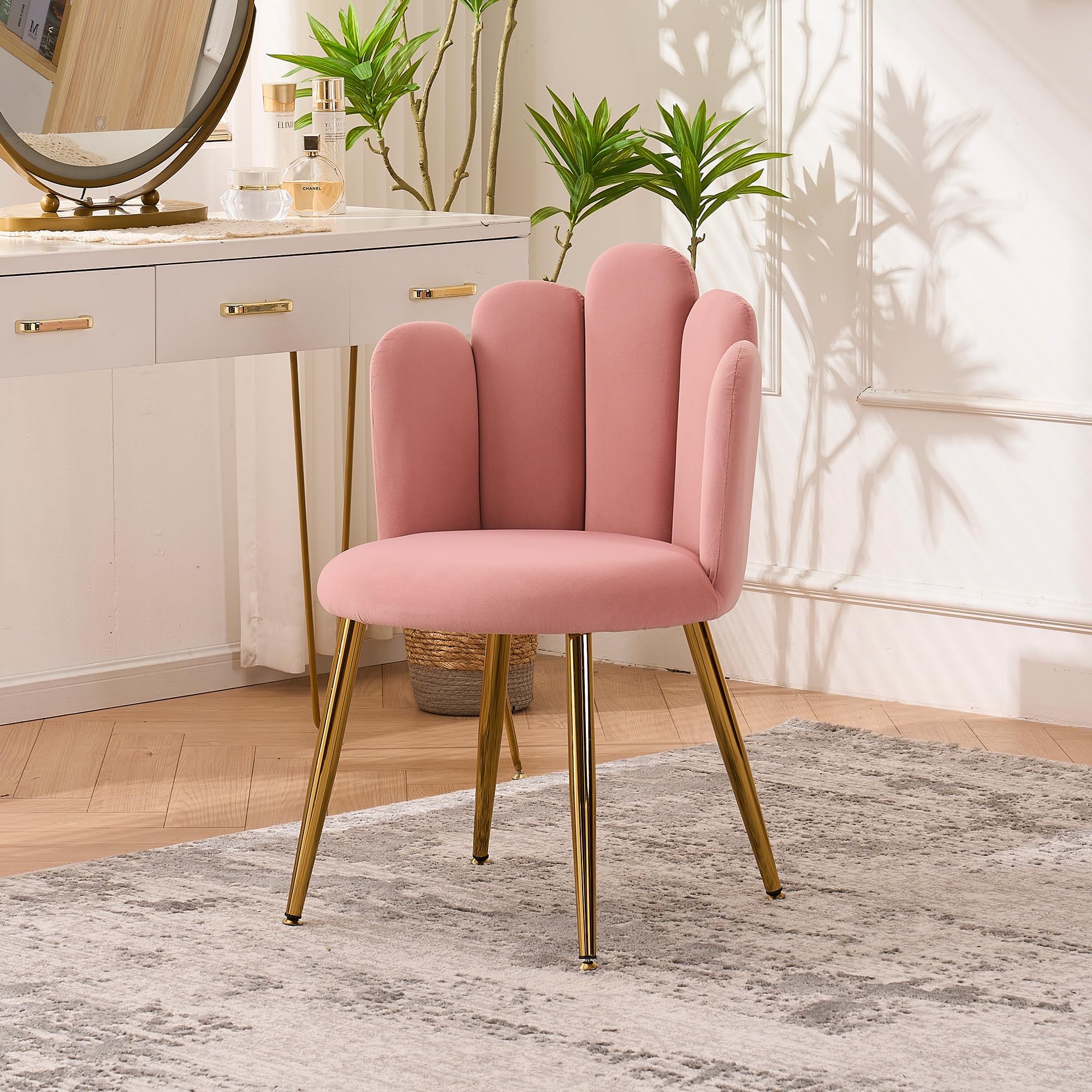 Amazon.com: AIITTCC Vanity Chair with Back Makeup Chair for Makeup ...