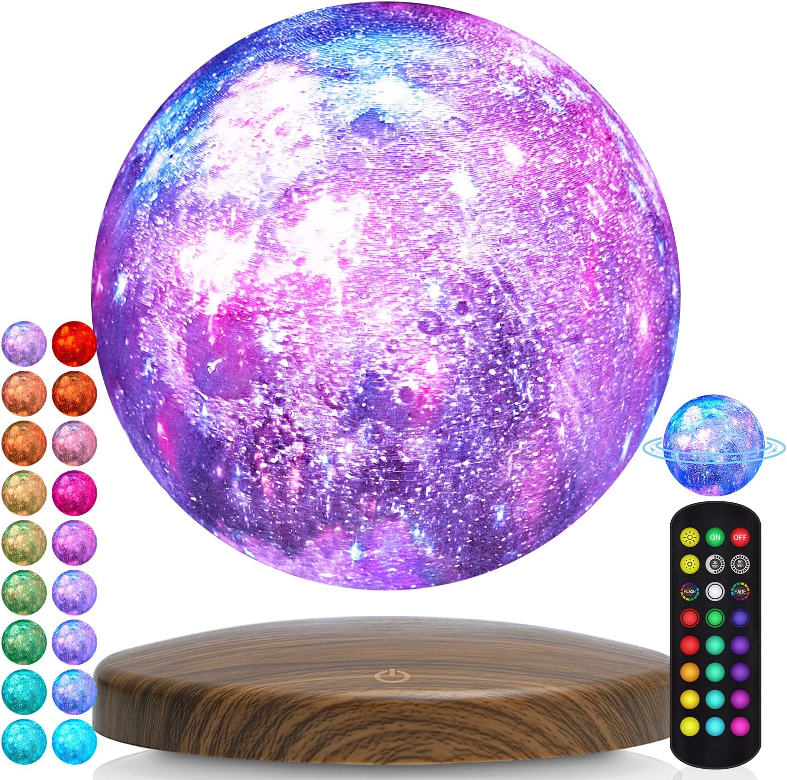 Levitating Moon Lamp, 18 Colors Floating and Spinning in Air Freely ...
