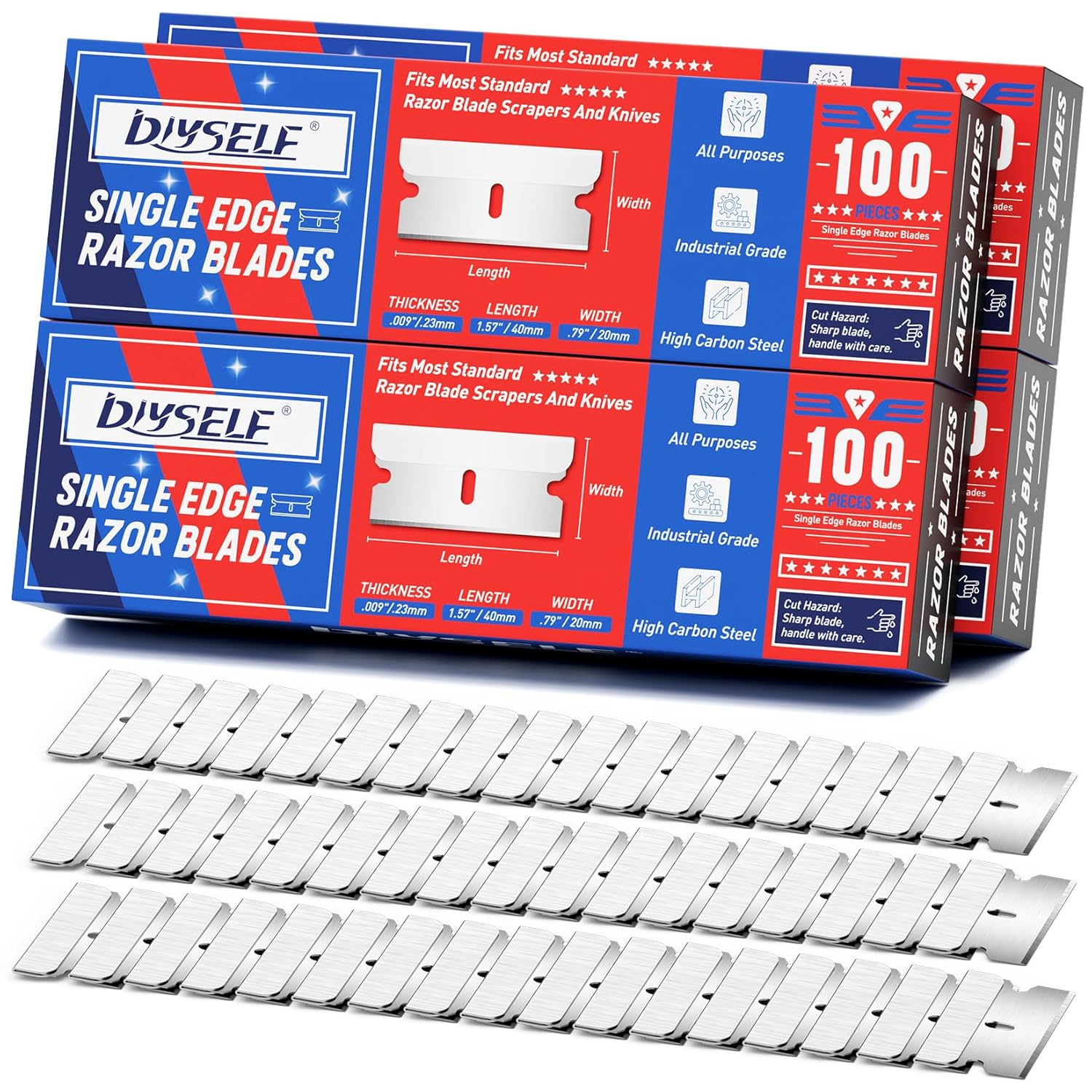 Amazon.com: DIYSELF 400PCS Single Edge Razor Blades Heavy Duty, Razor ...