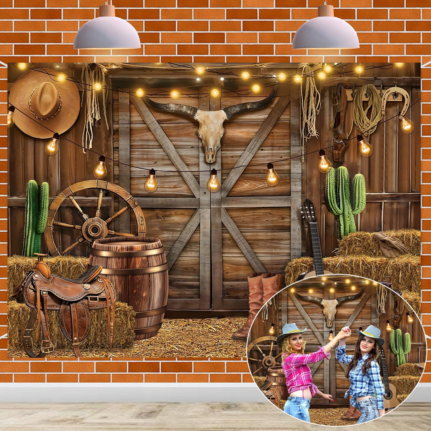 Amazon.com : Western Cowboy Backdrop 7x5FT Wild West Rustic Wooden ...