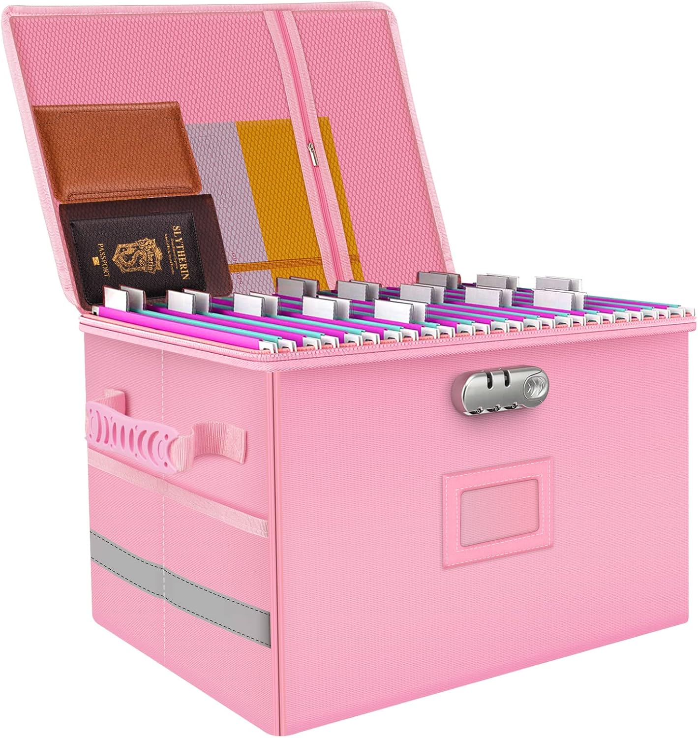 Grarg File Box with Lock, Fireproof Filing Box Document Storage ...