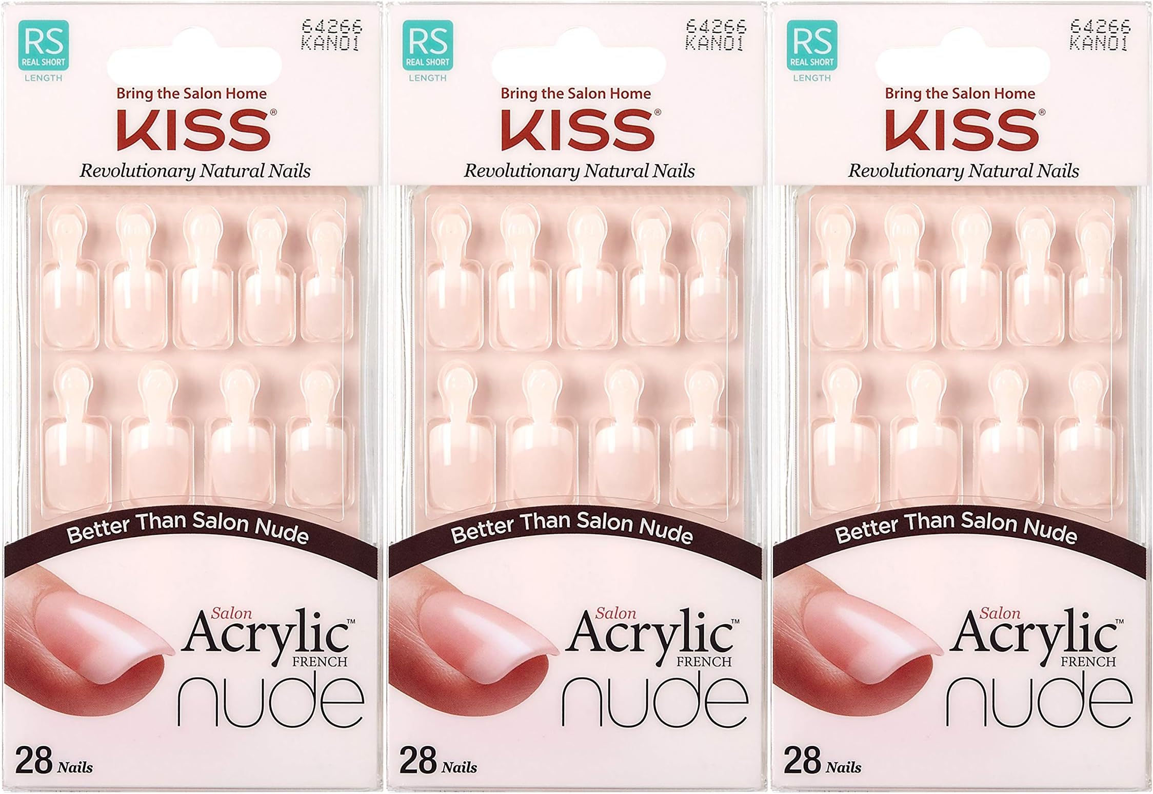 Amazon.com: Kiss Everlasting French Nail Kit Real Short 28 Nails (2 ...