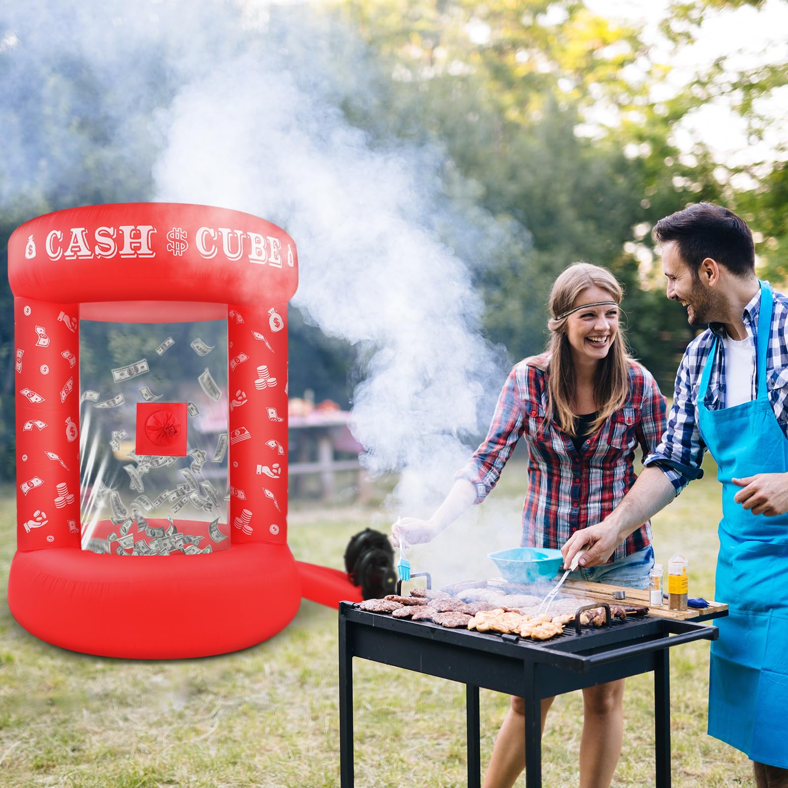 5 FT Inflatable Cash Cube Booth Inflatable Money Machine Booth ...