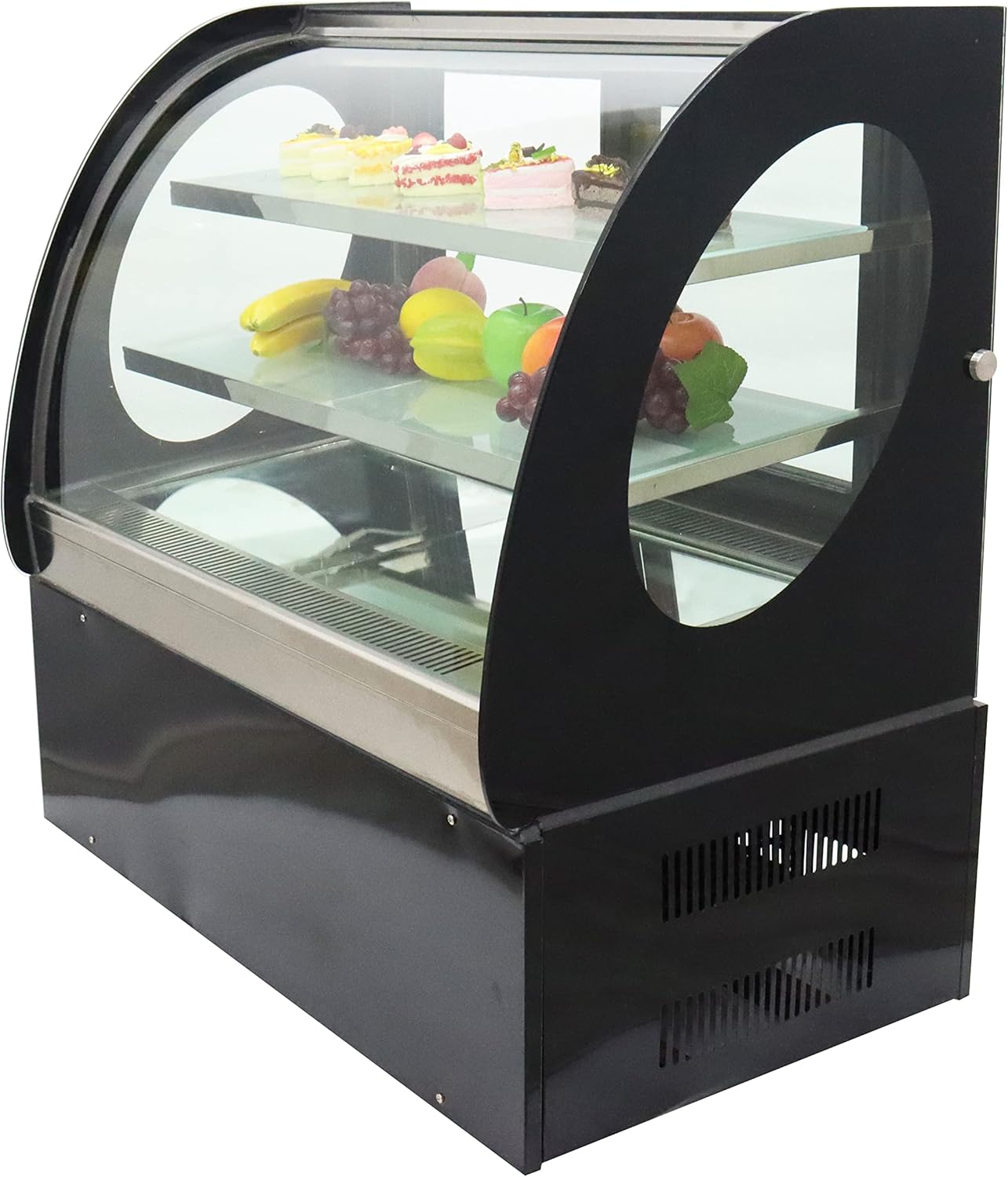 TECHTONGDA Countertop Cooling Display Case with LED Light and Sliding ...