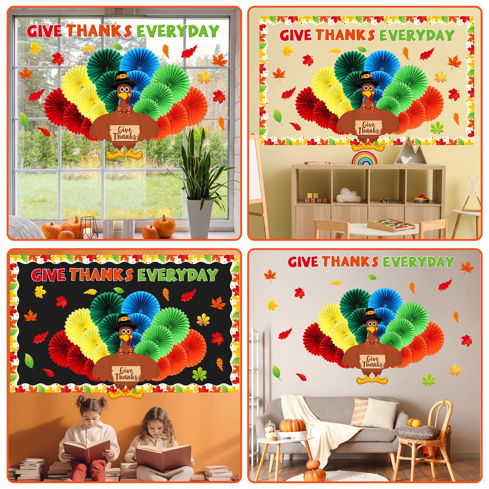 Snapklik.com : Thanksgiving Turkey Bulletin Board Decorations Set 3D ...
