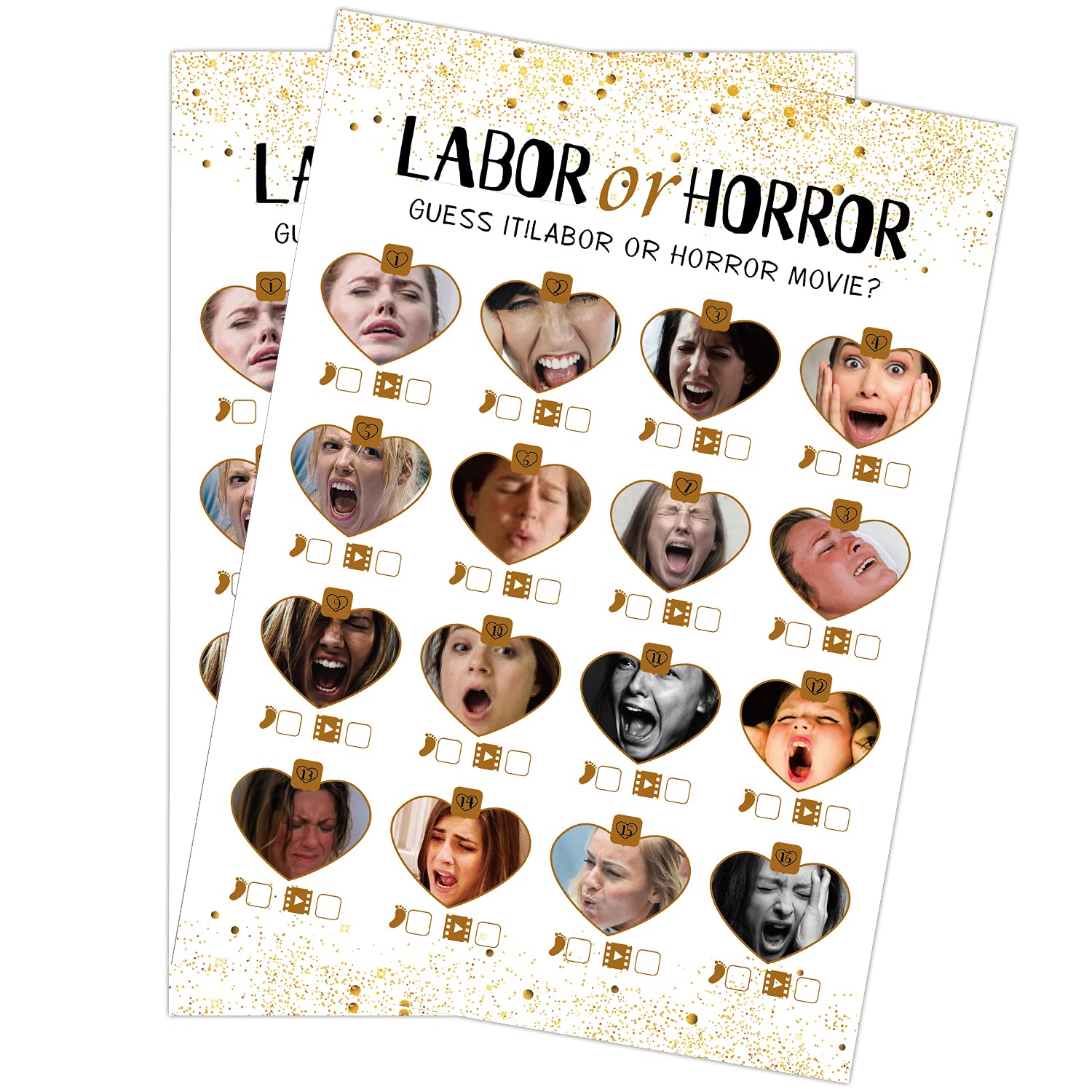 Amazon.com: Muruseni Labor or Horror Baby Shower Game-31 Cards ...